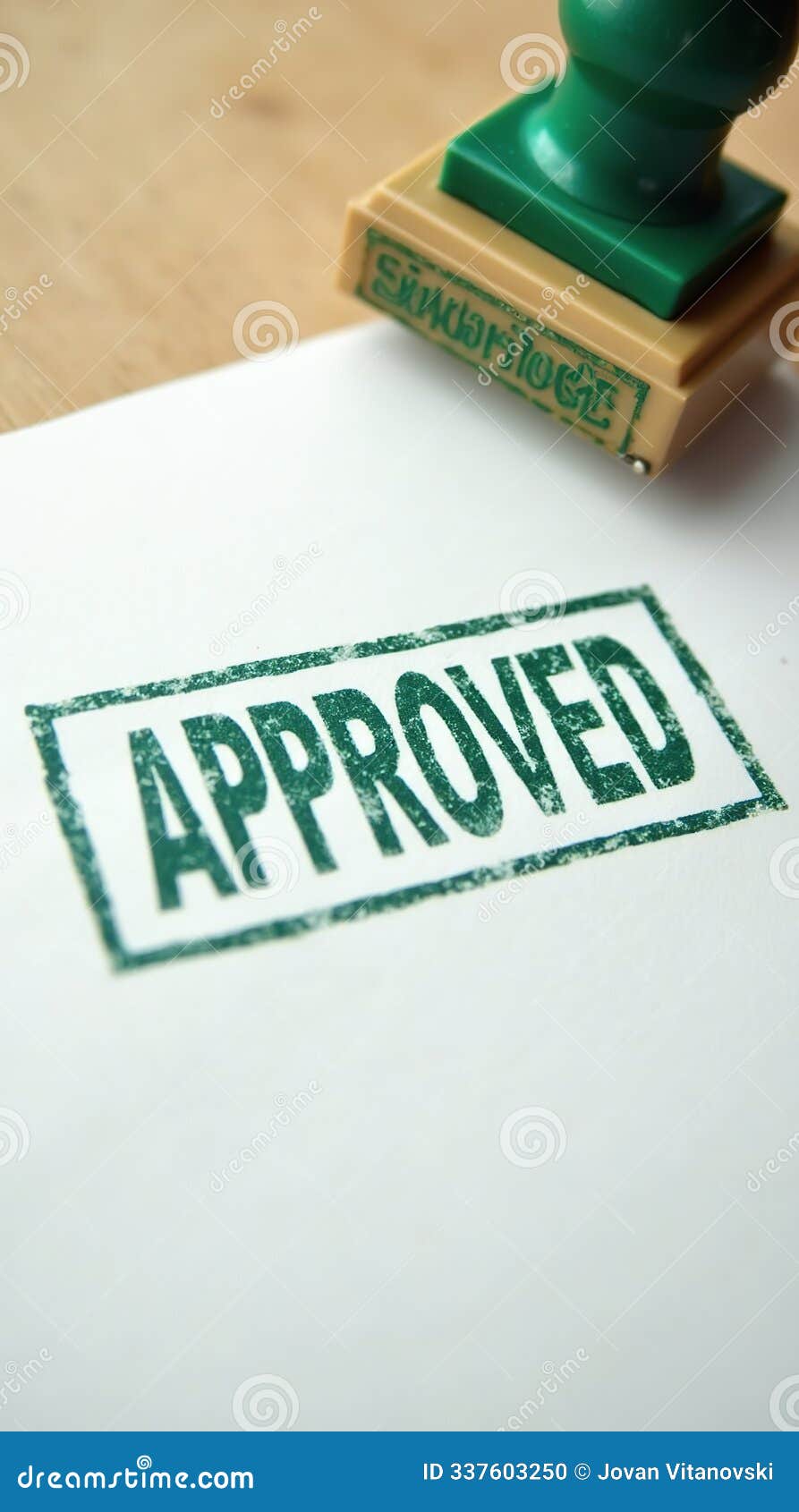 Green Approved Stamp on White Paper Background Stock Illustration ...