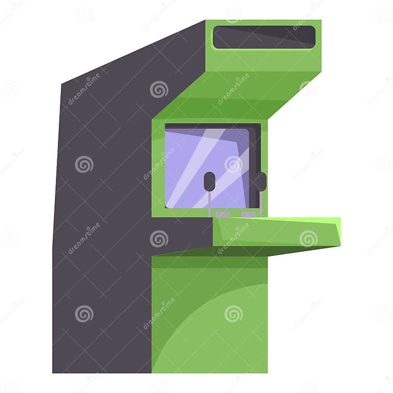 Green Arcade Game Machine Standing Ready for Gaming Stock Image - Image ...