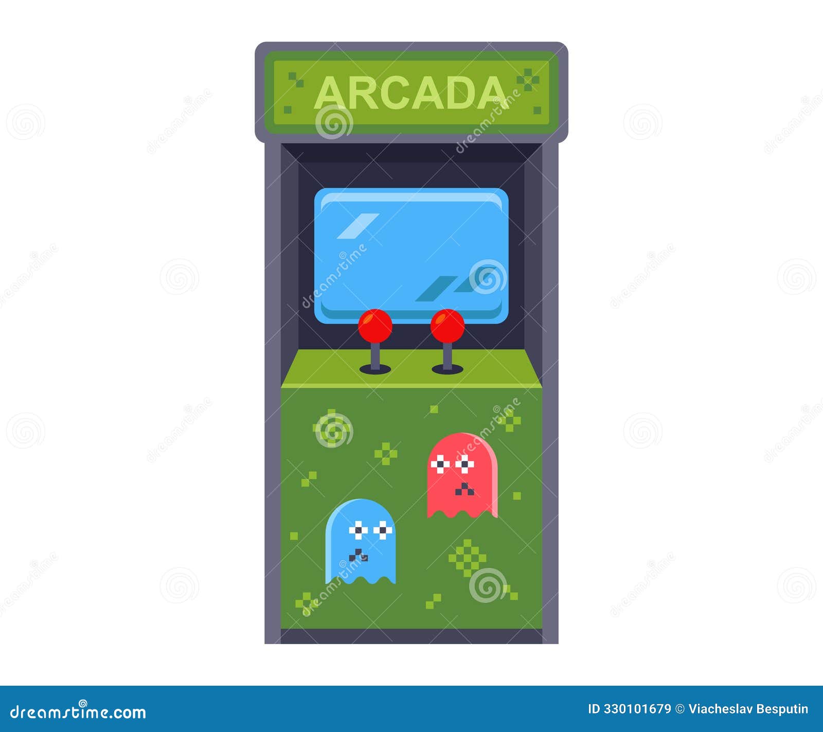 Green arcade machine. stock illustration. Illustration of vector ...