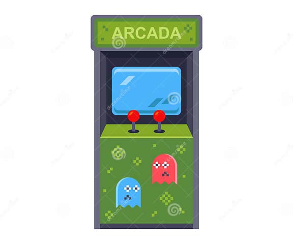Green arcade machine. stock illustration. Illustration of vector - 330101679