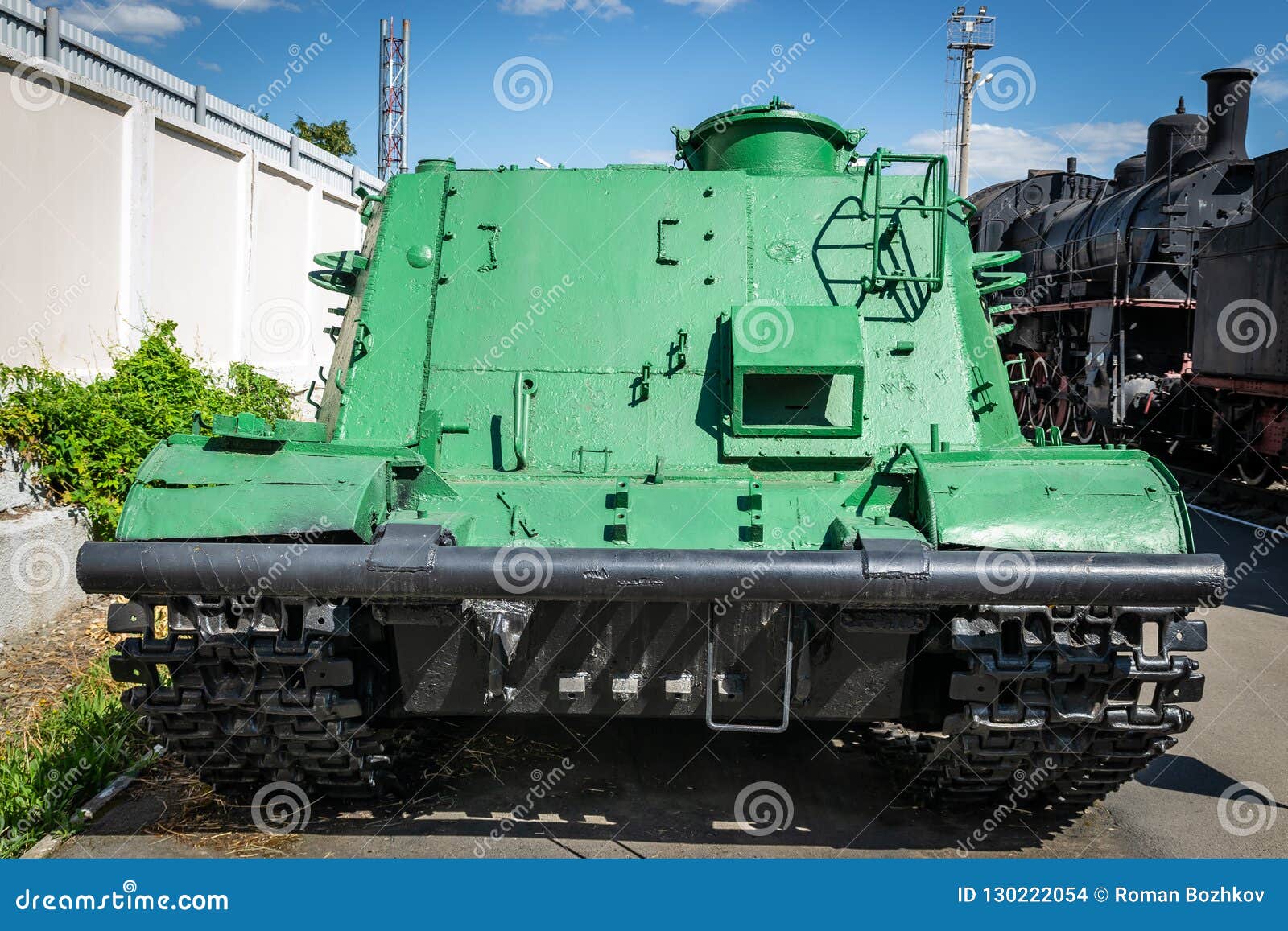 Green Armored Tracked Military Tractor Stock Photo - Image of army ...