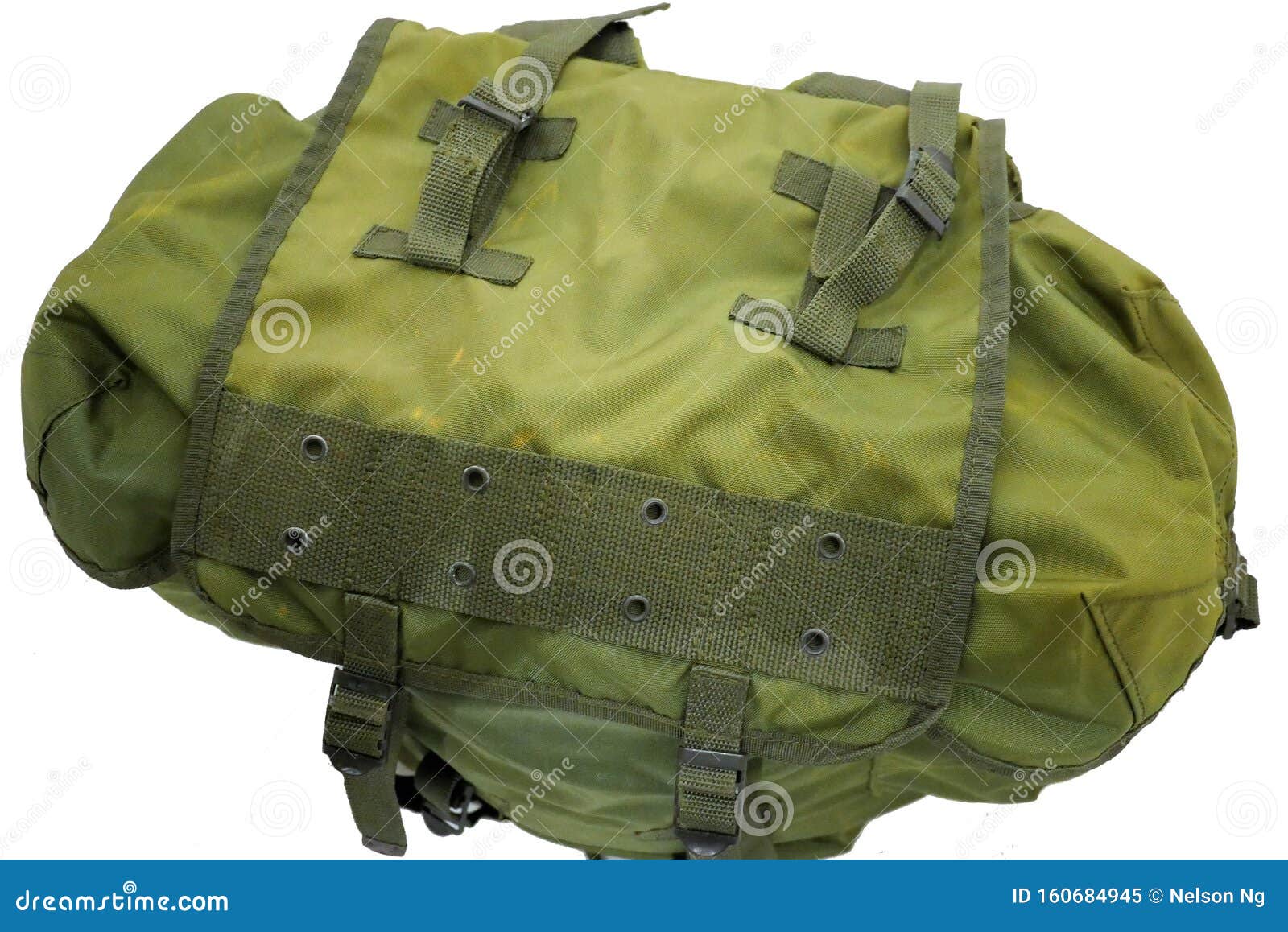 Green Army Military Back Pack Stock Image - Image of mobilization, back ...