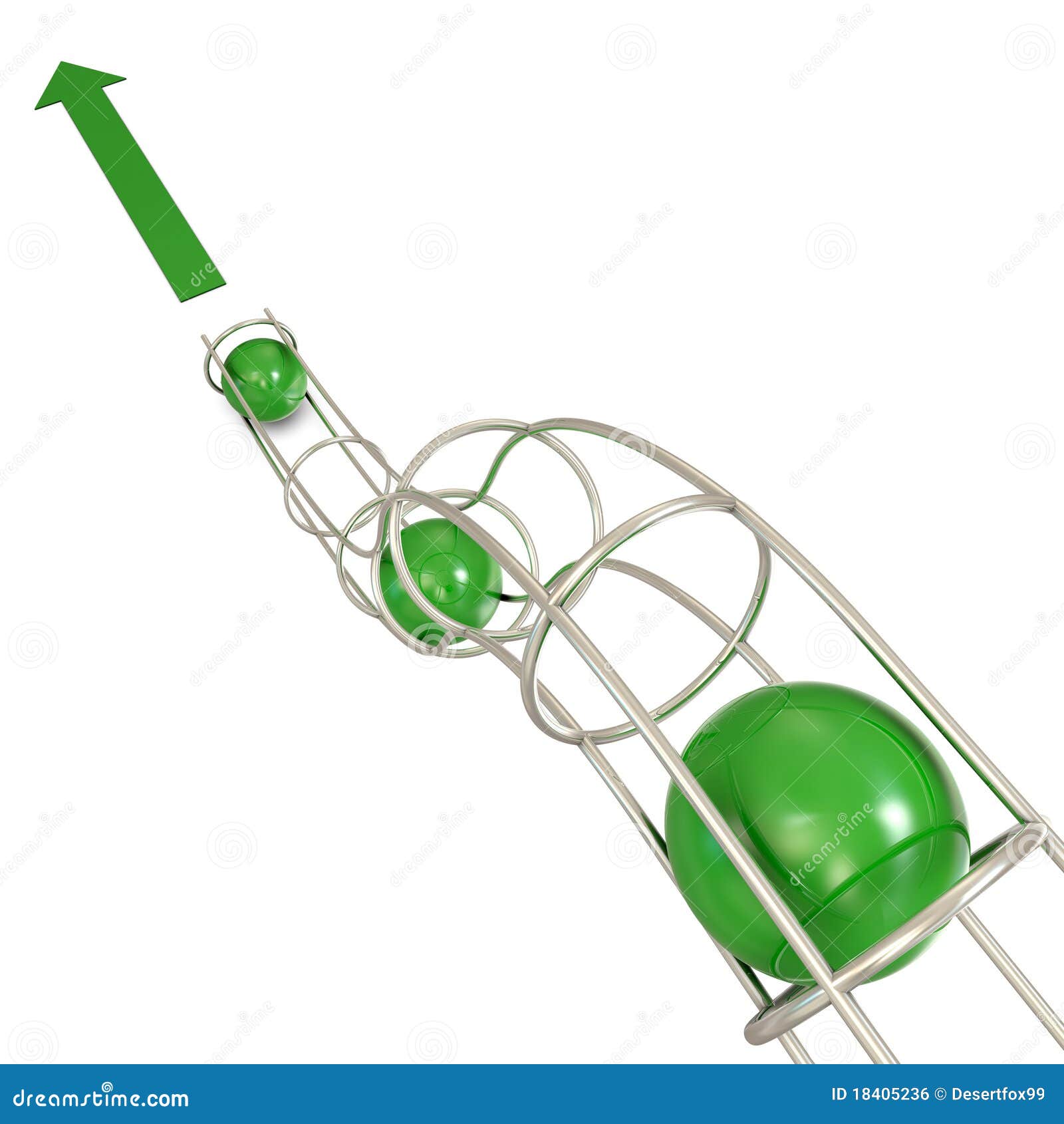 Green arrow and balls stock illustration. Illustration of abstract ...