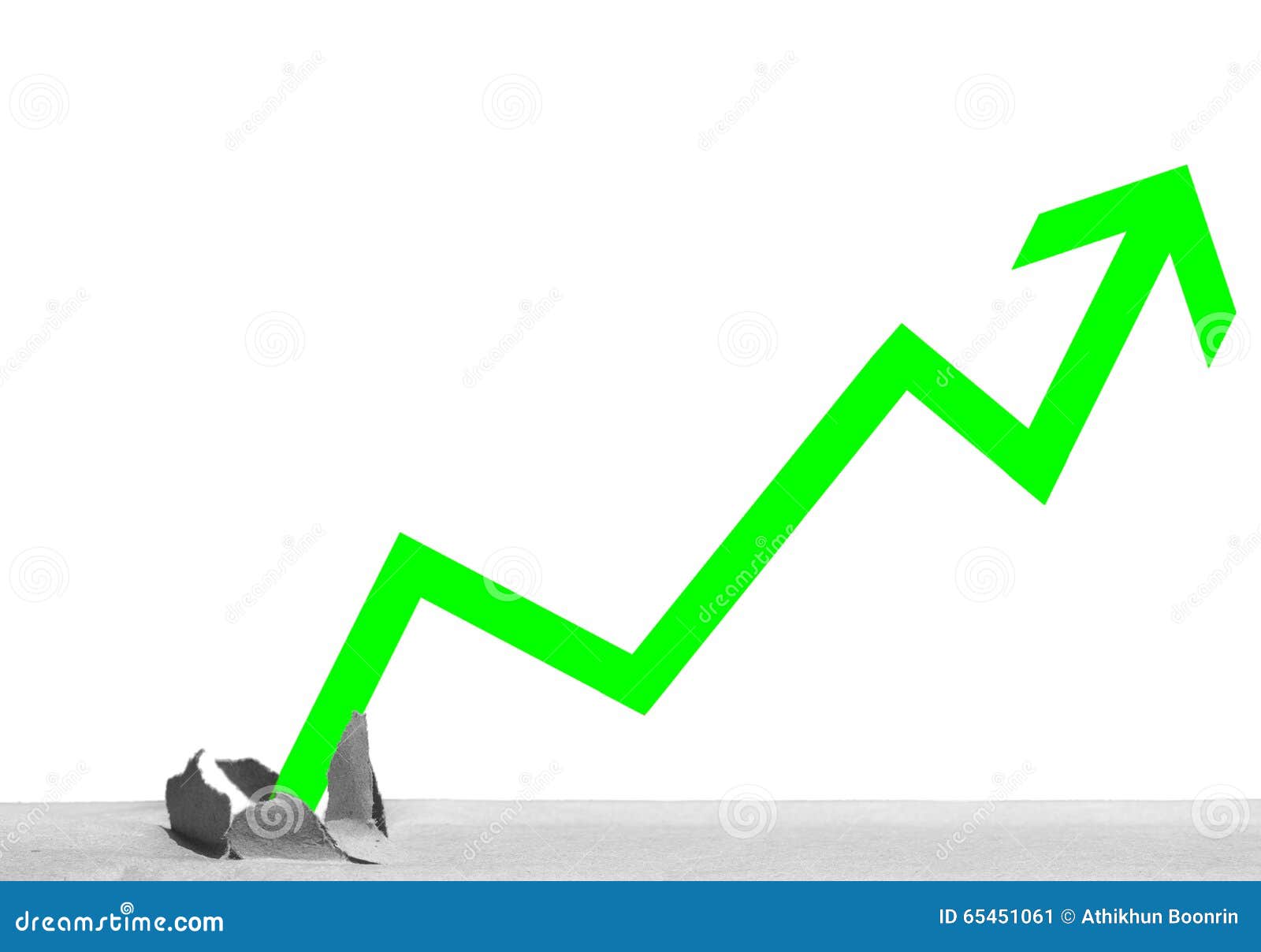 Green Arrow through Base Line. Stock Illustration - Illustration of ...