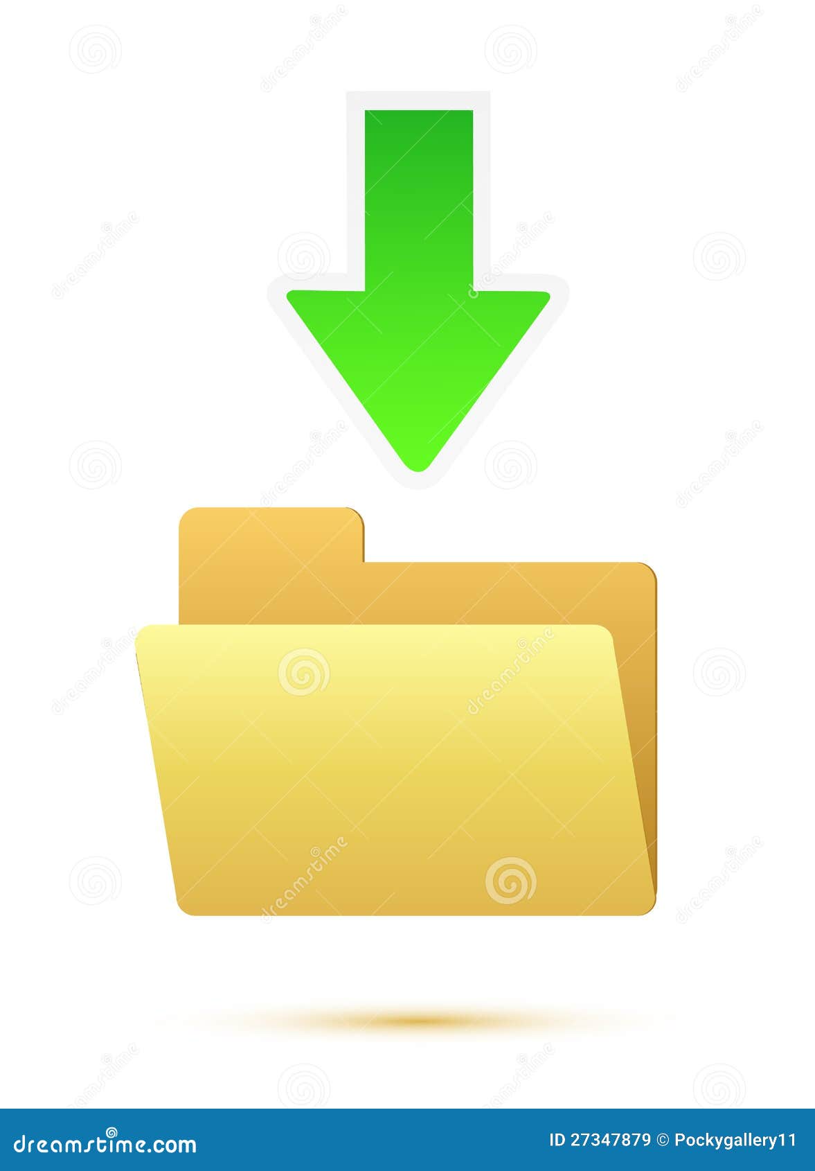 Green Arrow with Blank Folder Stock Vector - Illustration of arrow ...