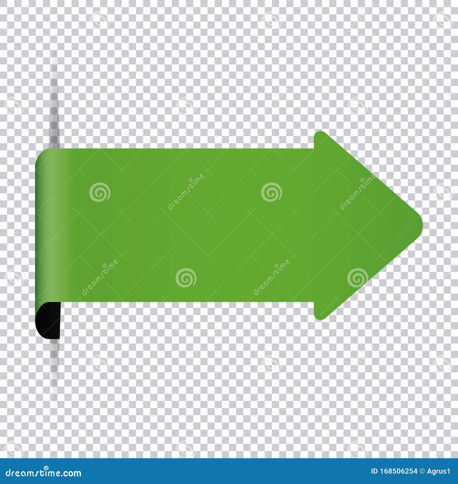 Green Arrow Bookmark Banner for Any Text on Transparent Background ...