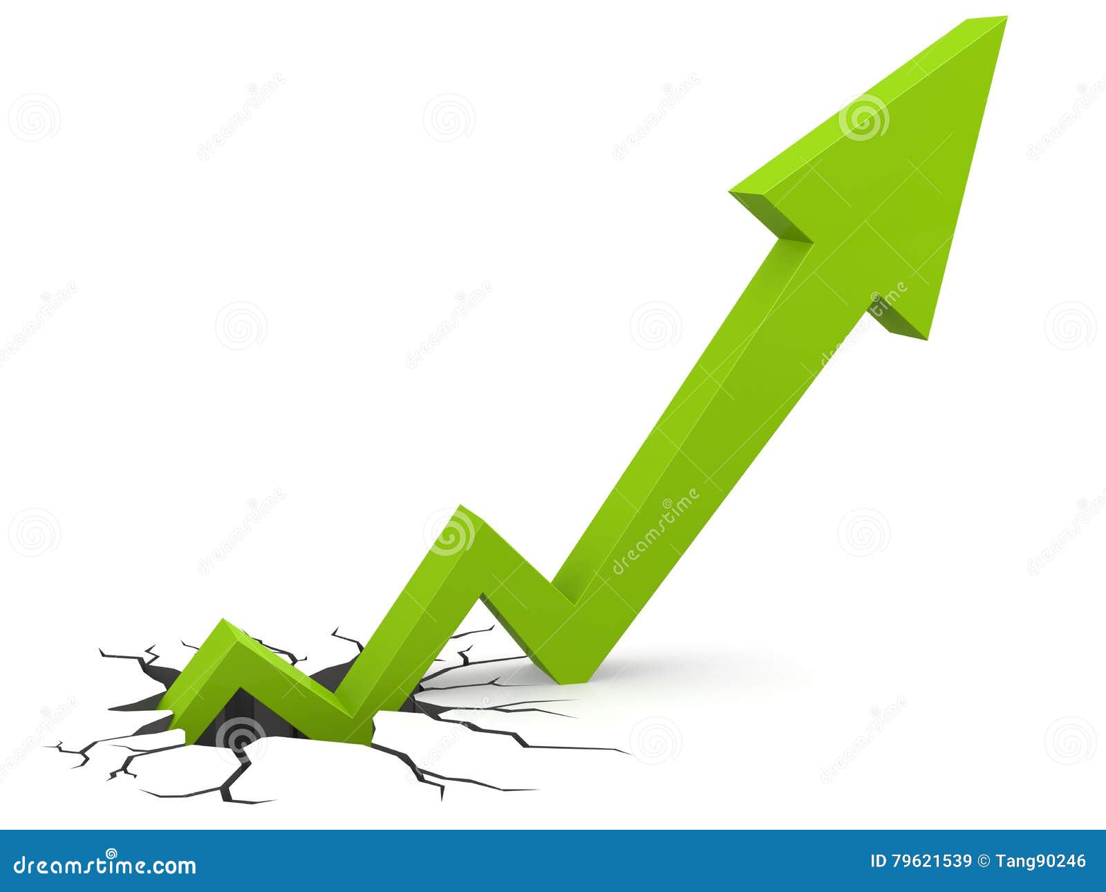 Green Arrow Break Out from Ground Stock Illustration - Illustration of ...