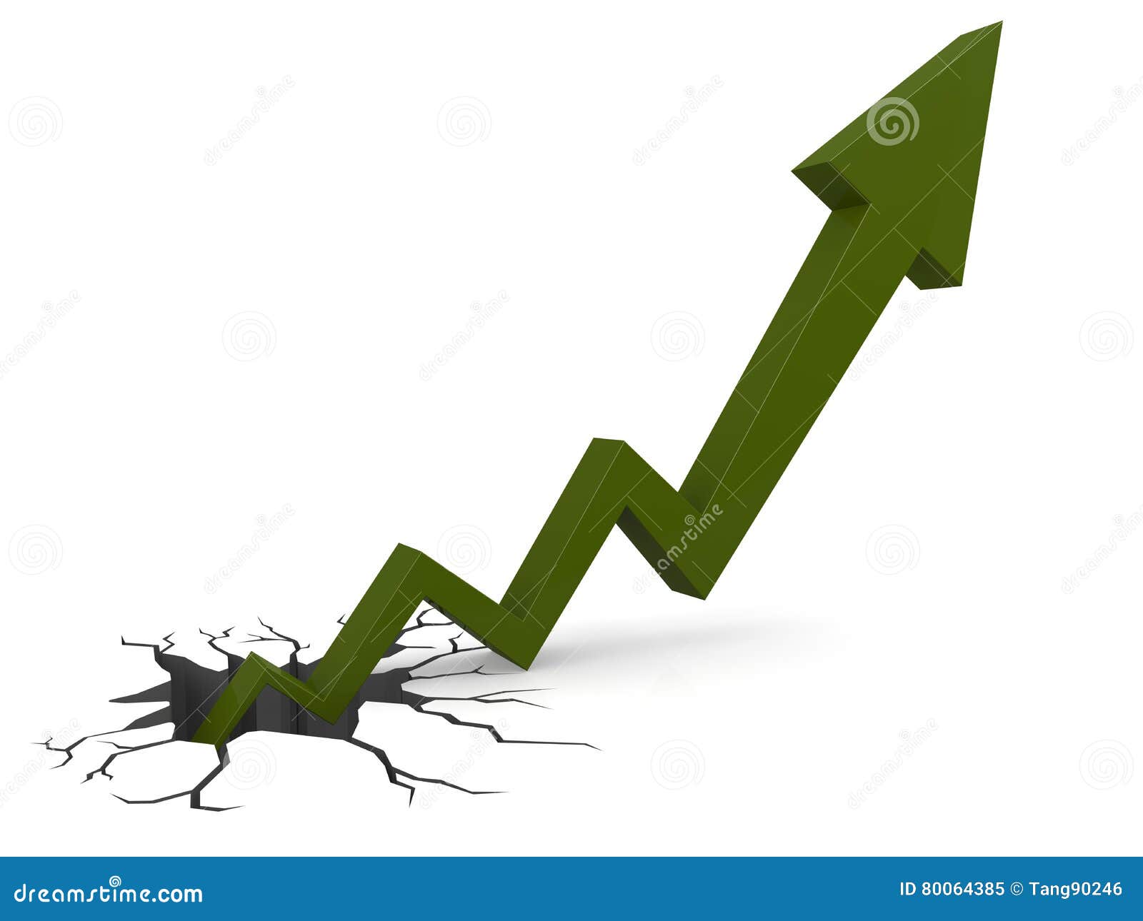 Green Arrow Break Out from Ground Stock Illustration - Illustration of ...