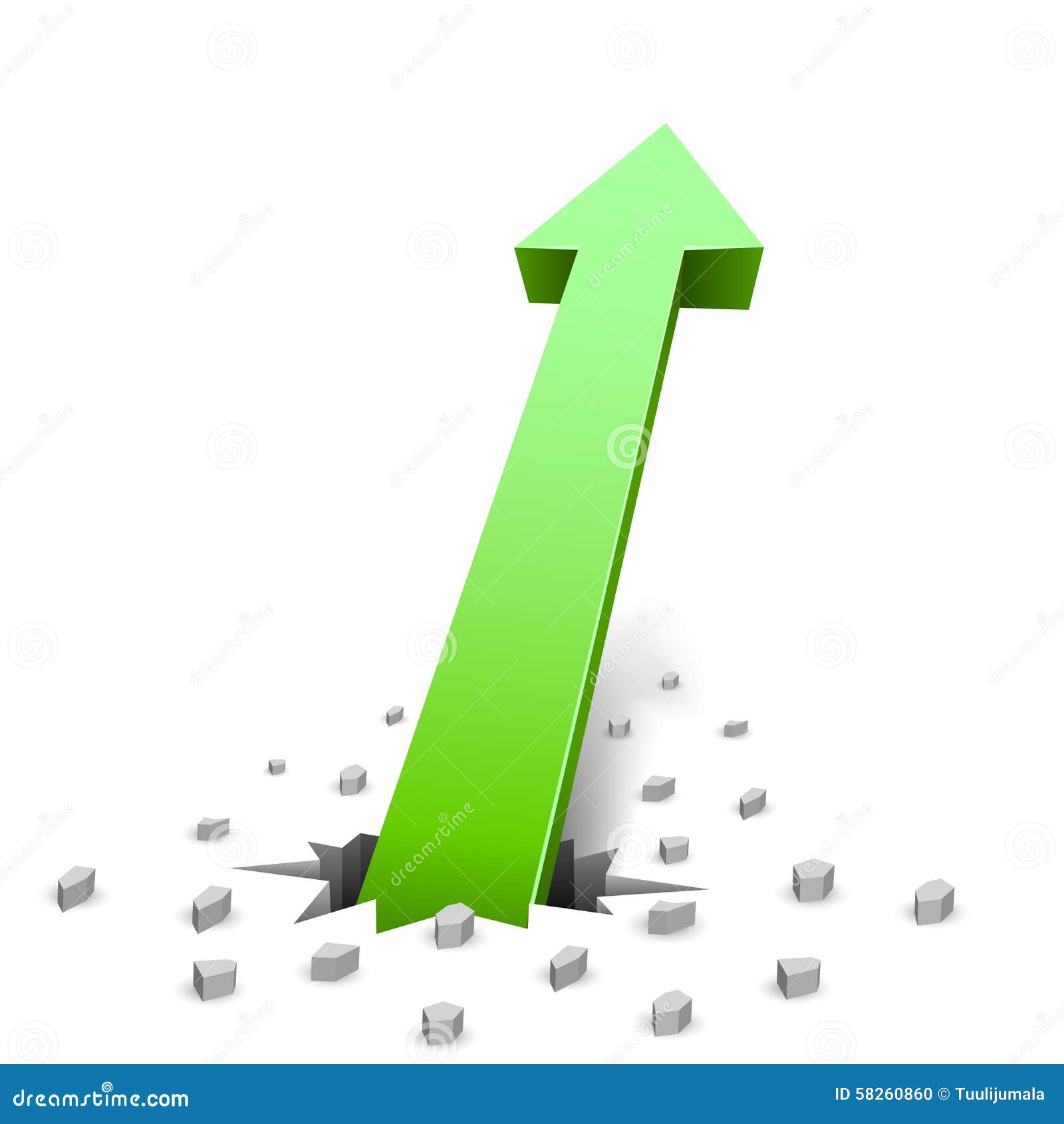 Green Arrow Breaking through Stock Vector - Illustration of grow ...