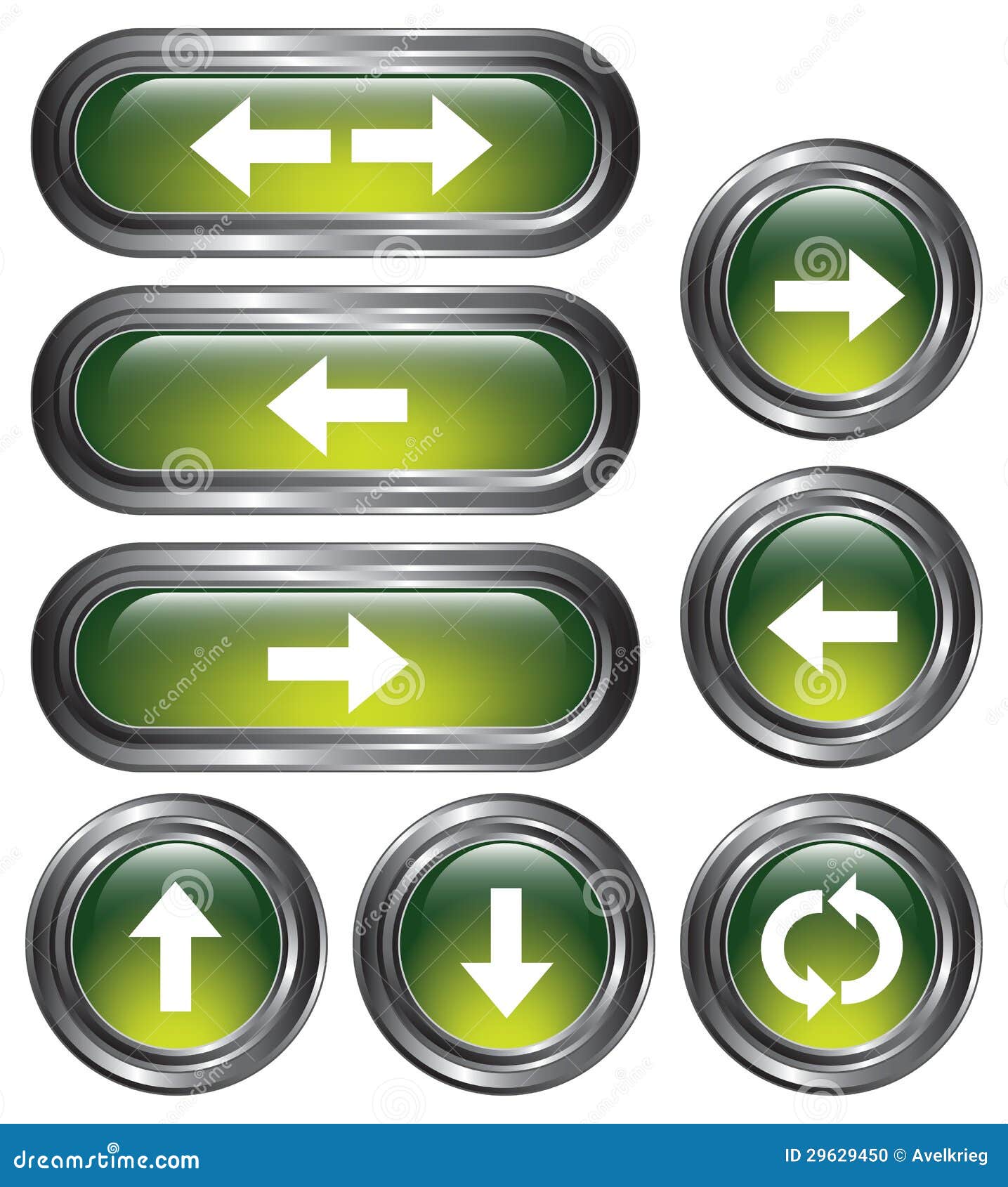 Green Arrow Buttons stock vector. Illustration of game - 29629450