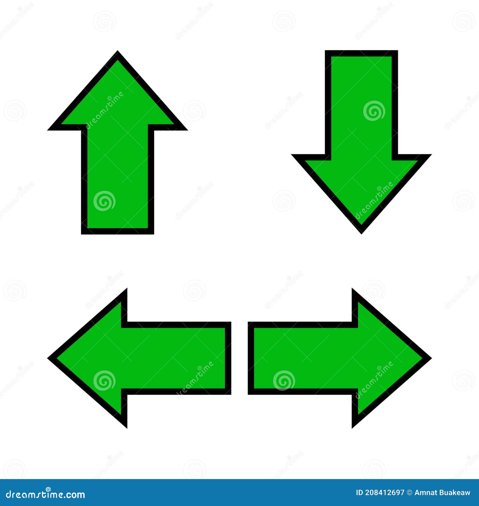 Green Arrow and Diagonal Arrow Sign for Map, Arrow Button for Graphic ...