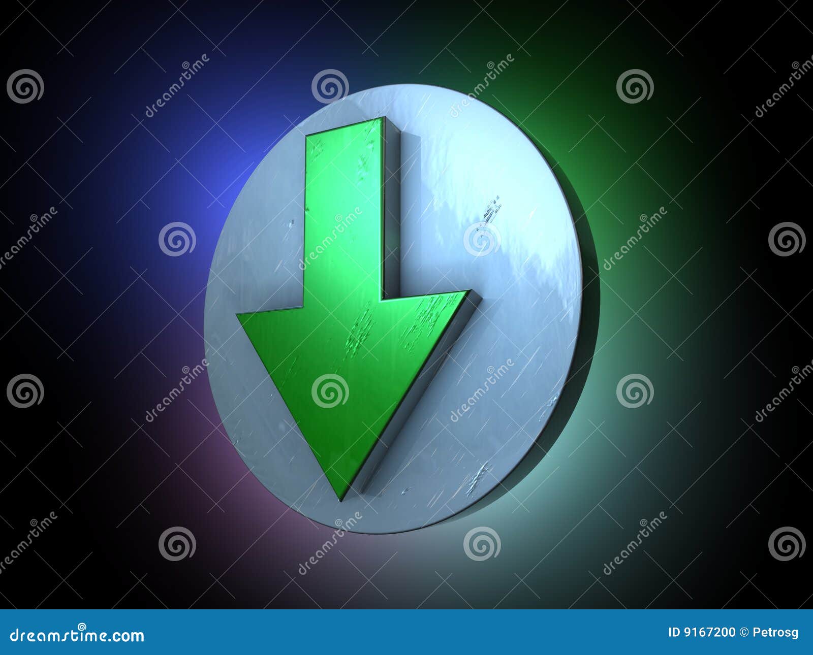 Green arrow down stock illustration. Illustration of direction - 9167200