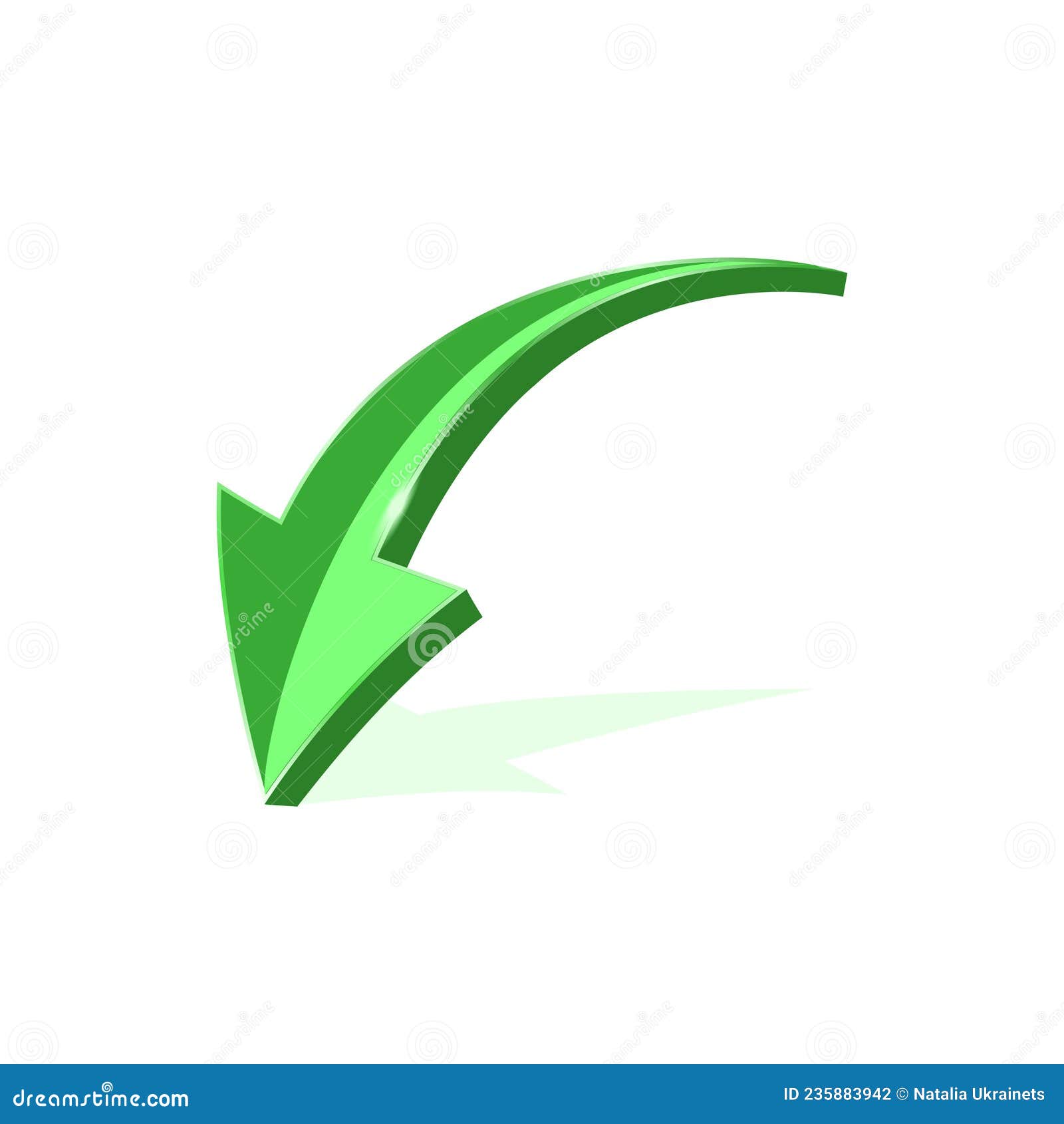 Green Arrow Down stock vector. Illustration of next - 235883942