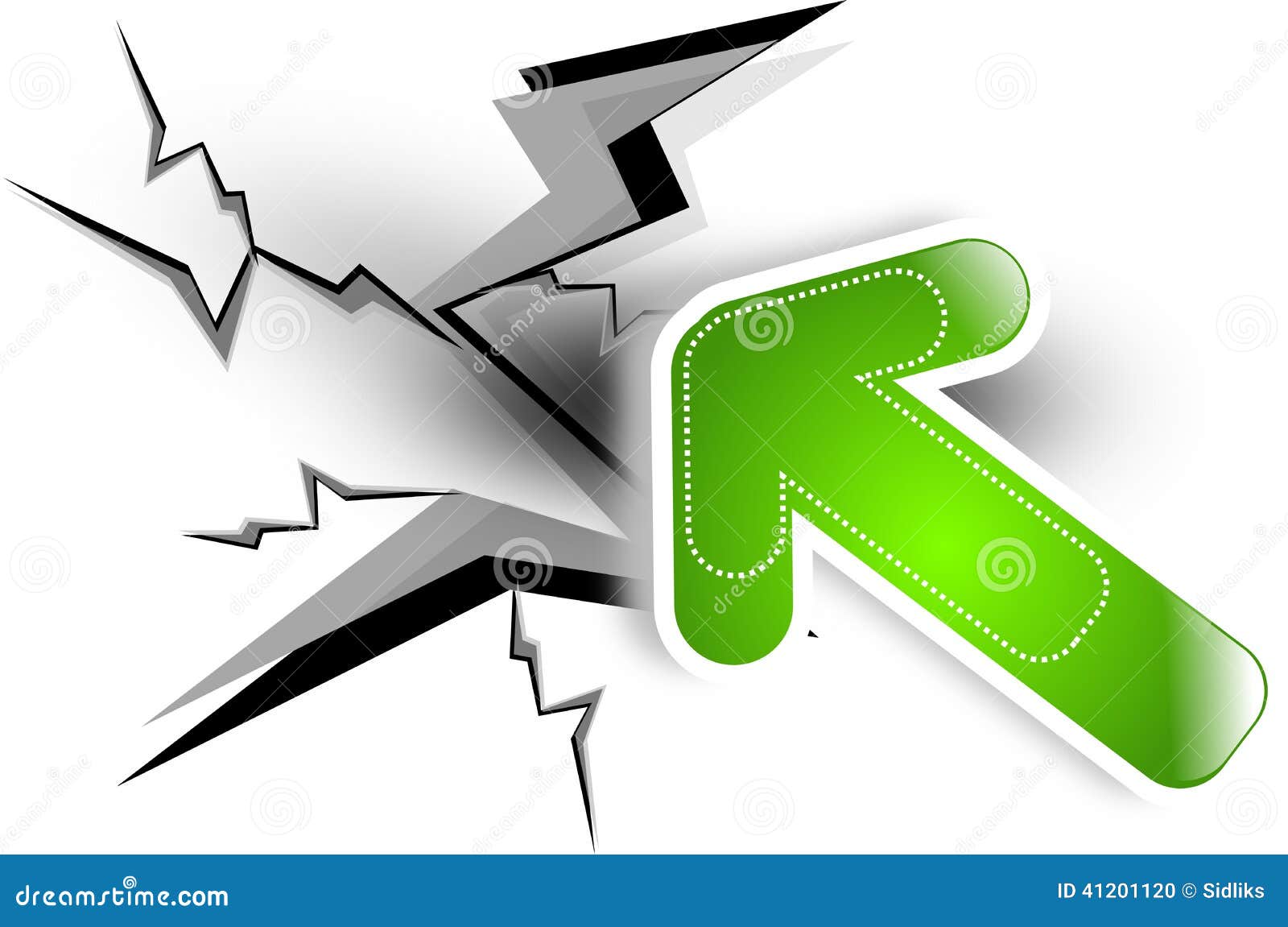 Green arrow on floor stock illustration. Illustration of knock - 41201120