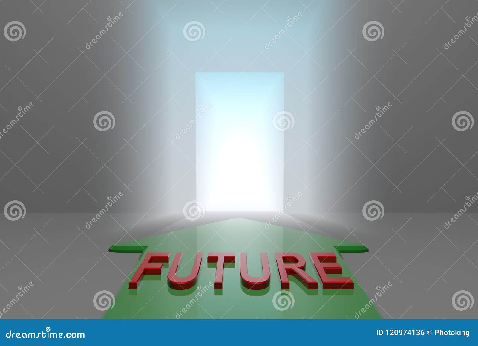 Future to the open gate stock illustration. Illustration of background ...