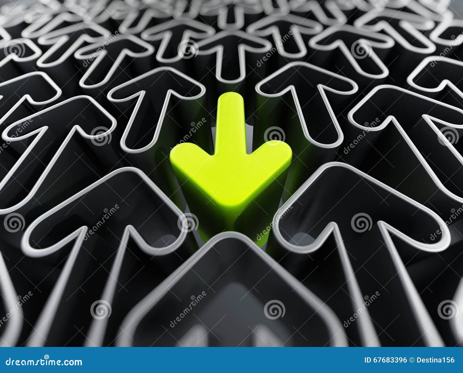 Green Arrow Going through the Opposite Direction Stock Illustration ...