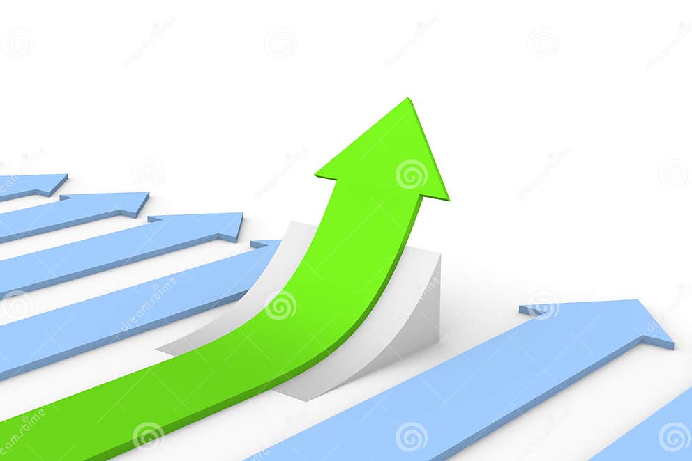 Green arrow going up stock illustration. Illustration of development ...
