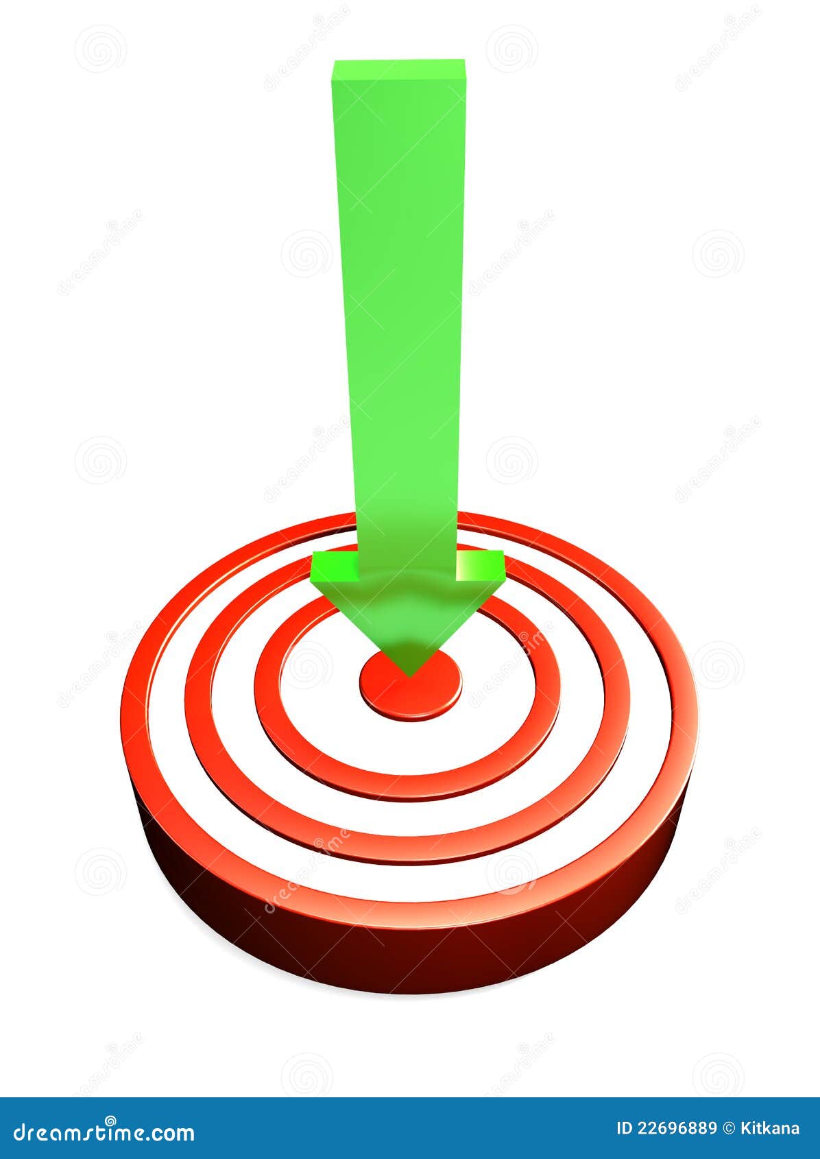 Green Arrow Hitting Bulls Eye Stock Image - Image of concentration ...