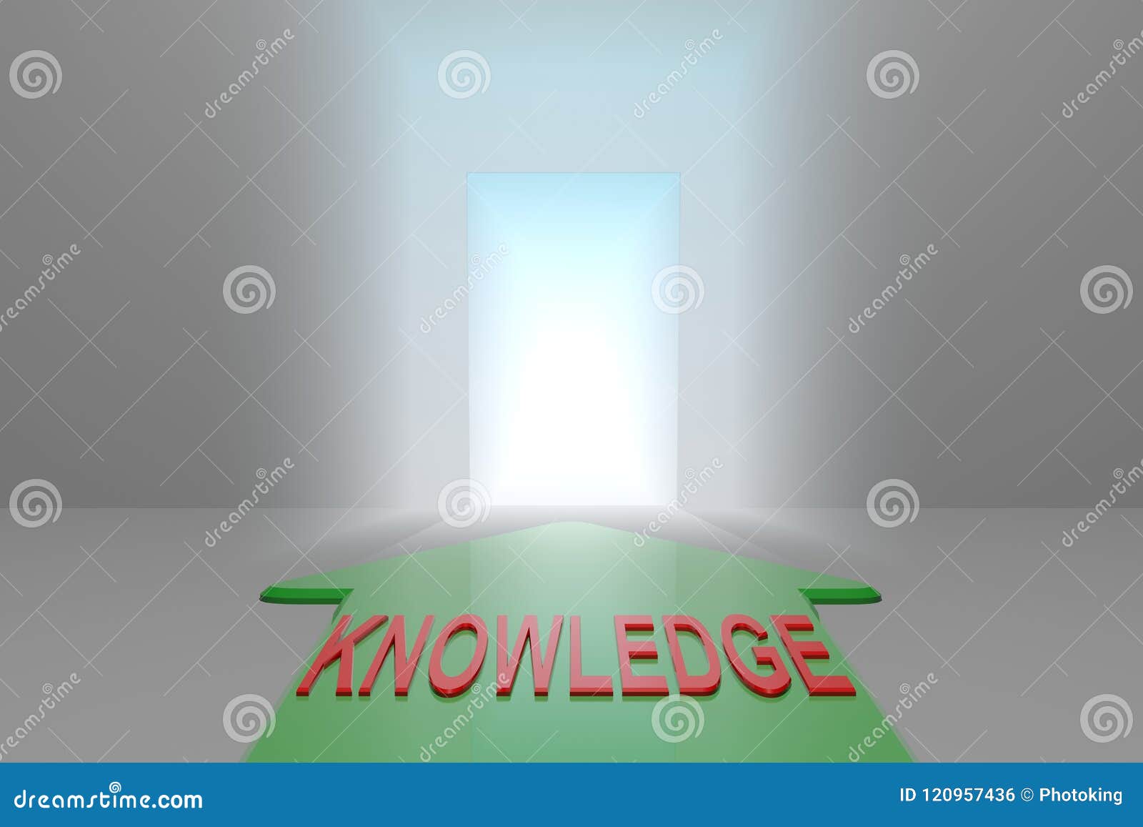 Knowledge to the open gate stock illustration. Illustration of green ...