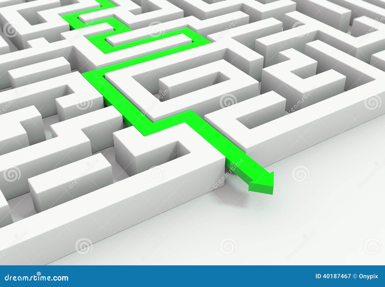 Green Arrow Leads through a Maze Stock Illustration - Illustration of ... Green Arrow Leads through a Maze Stock Illustration - Illustration of ...