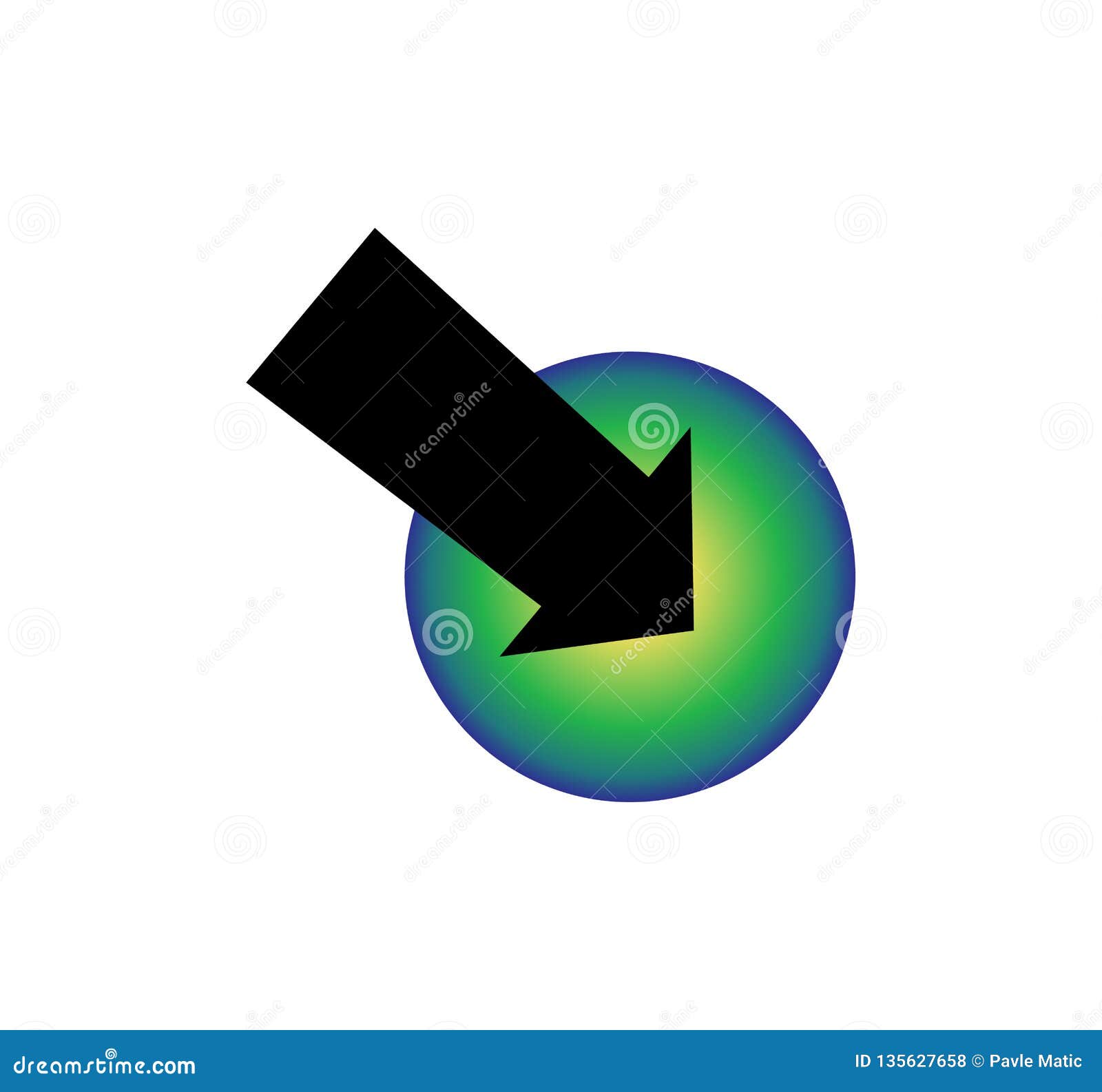 Green Arrow Pointer Symbol Isolated on White Background Stock Vector ...