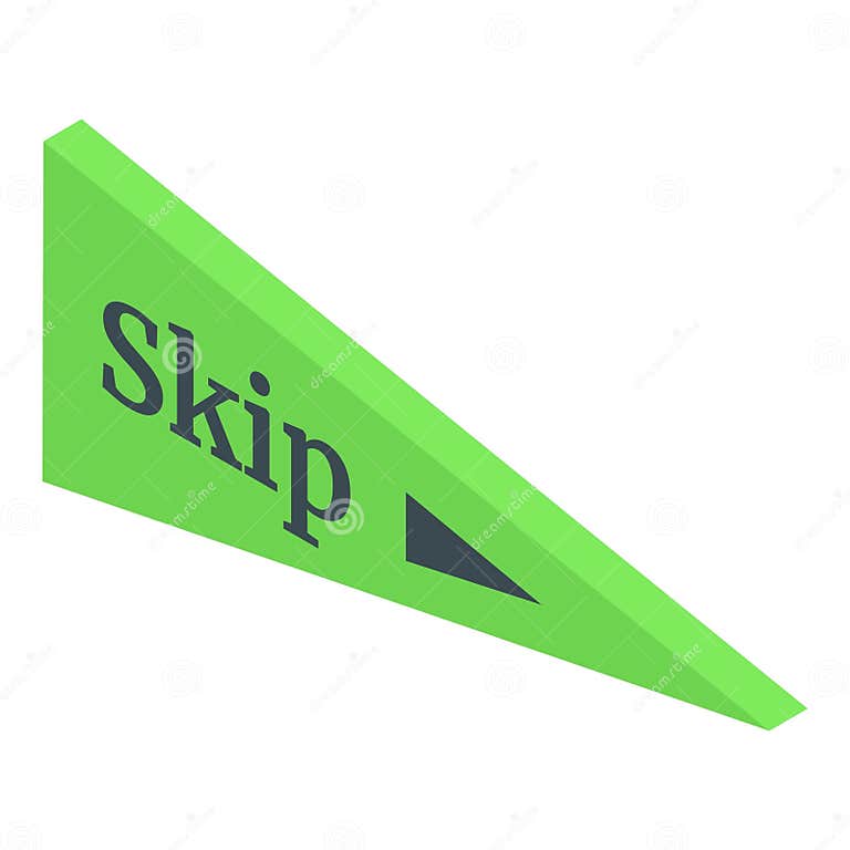 Green Arrow Pointing Down Next To Skip Button Stock Illustration ...
