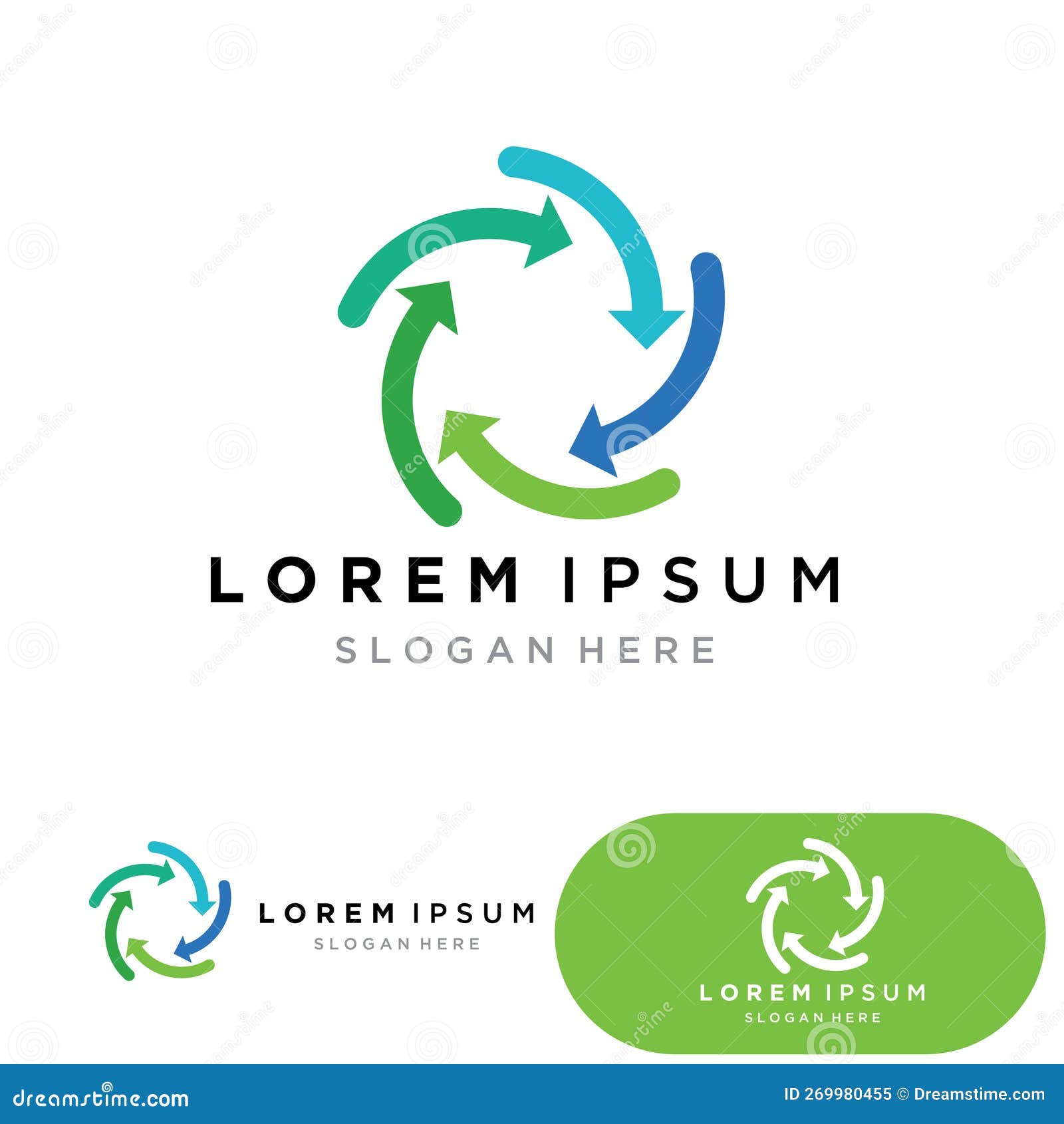 Green Arrow Recycle Logo Vector Icon Template Stock Vector ...