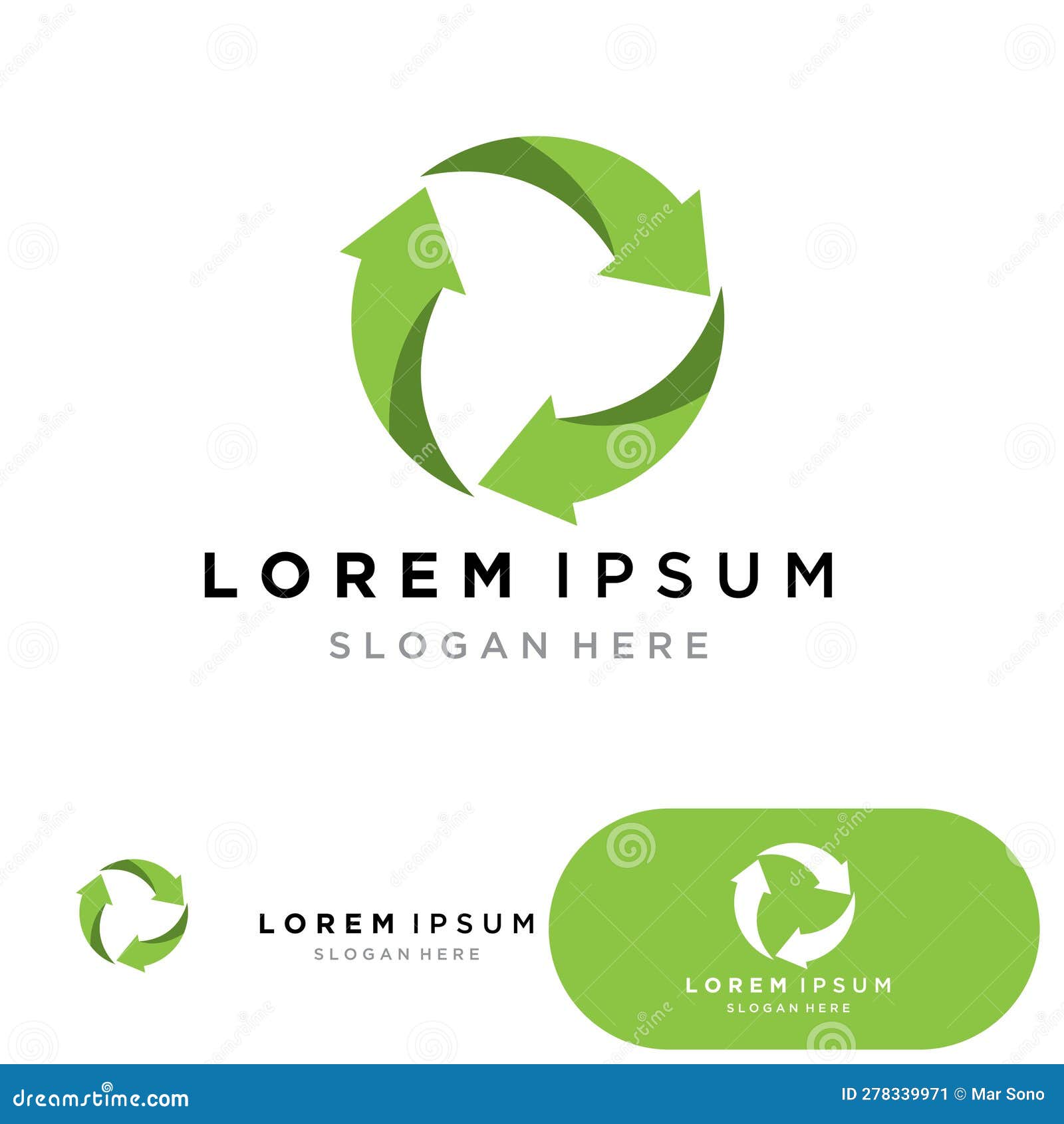 Green Arrow Recycle Logo Vector Icon Template Stock Vector ...