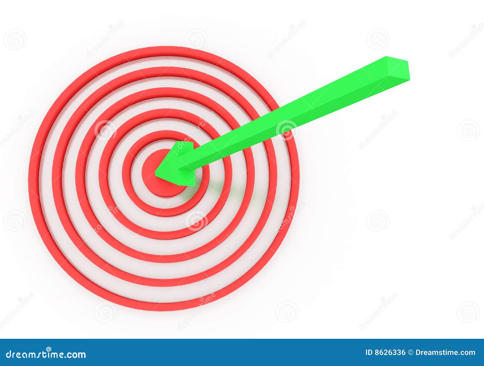 Green arrow on red target stock illustration. Illustration of business ...