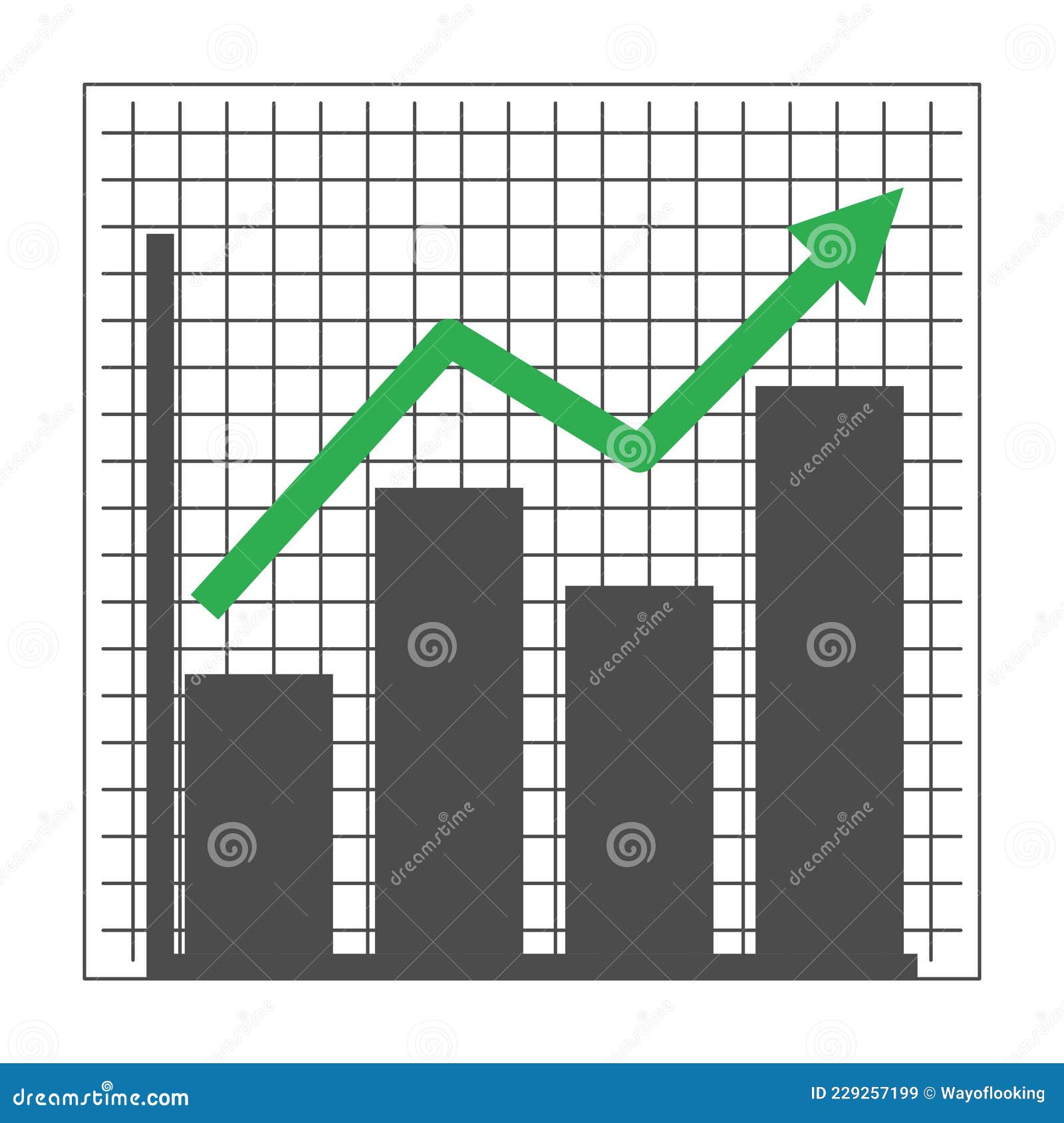 Green Marketing Stat Arrow Going Upward. Economy, Profit, Investment ...