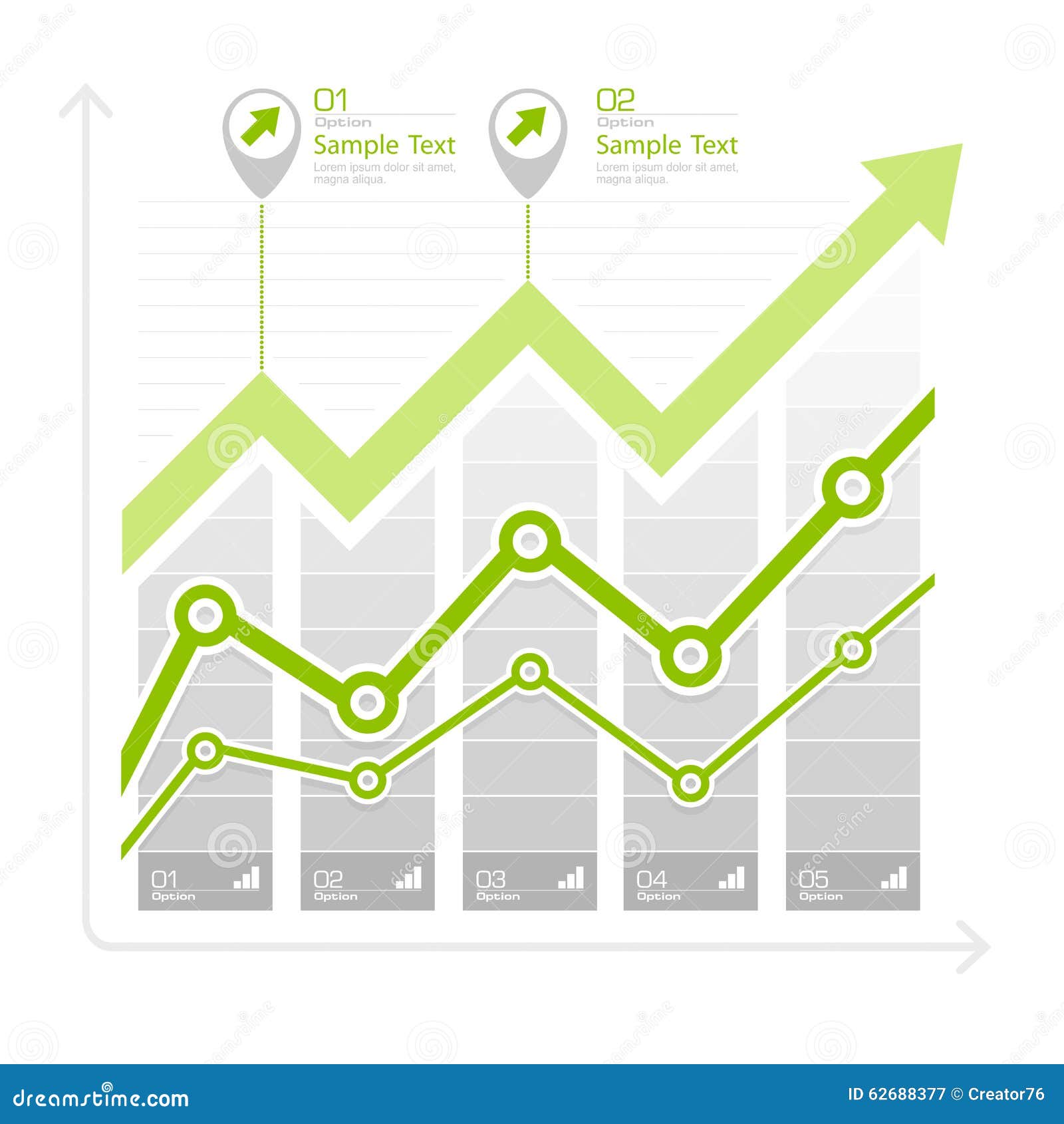 Green Arrow Up Diagram on White Stock Vector - Illustration of template ...
