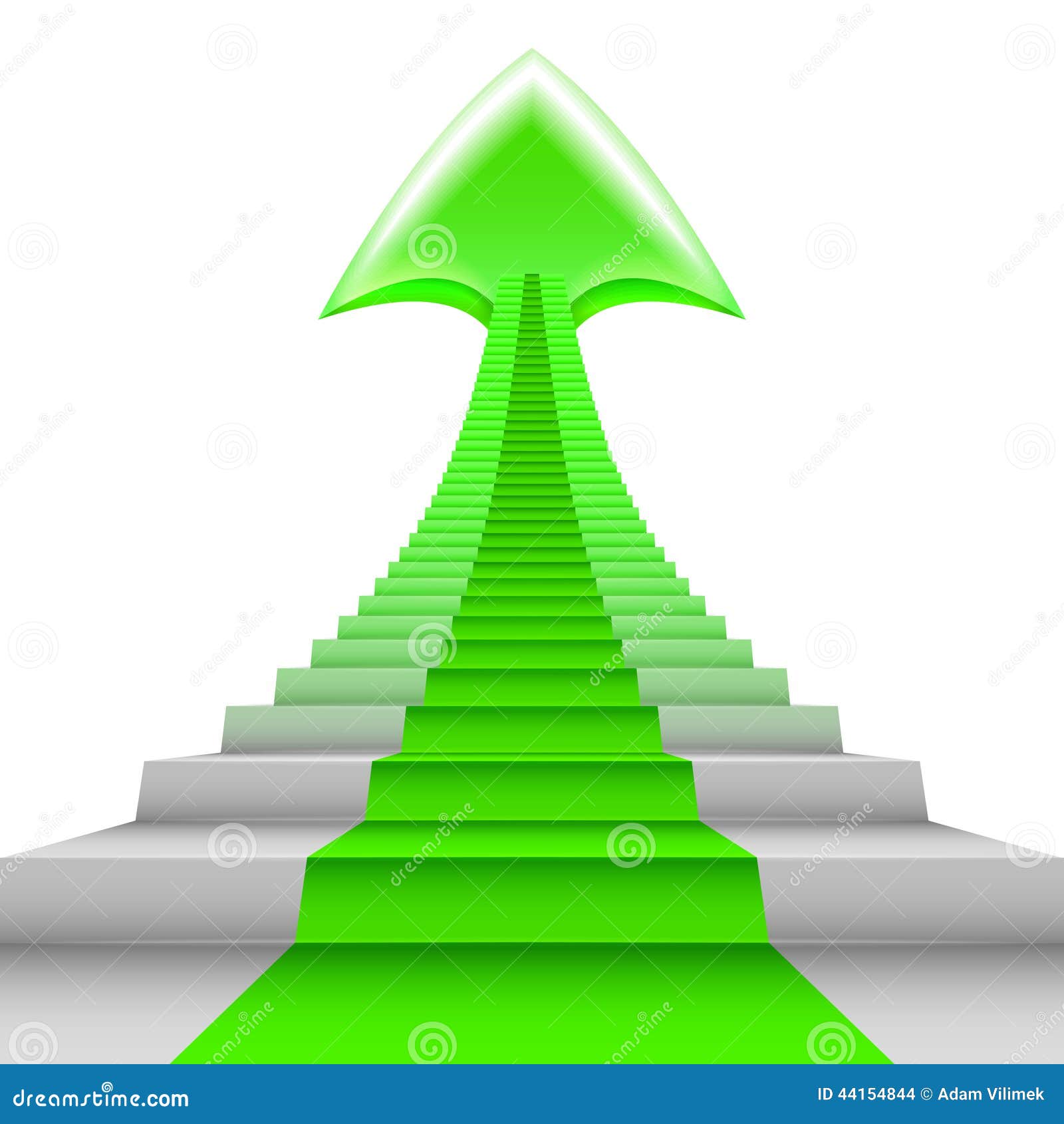 Green Arrow Up on Staircase Steps As Carpet Stock Vector - Illustration ...