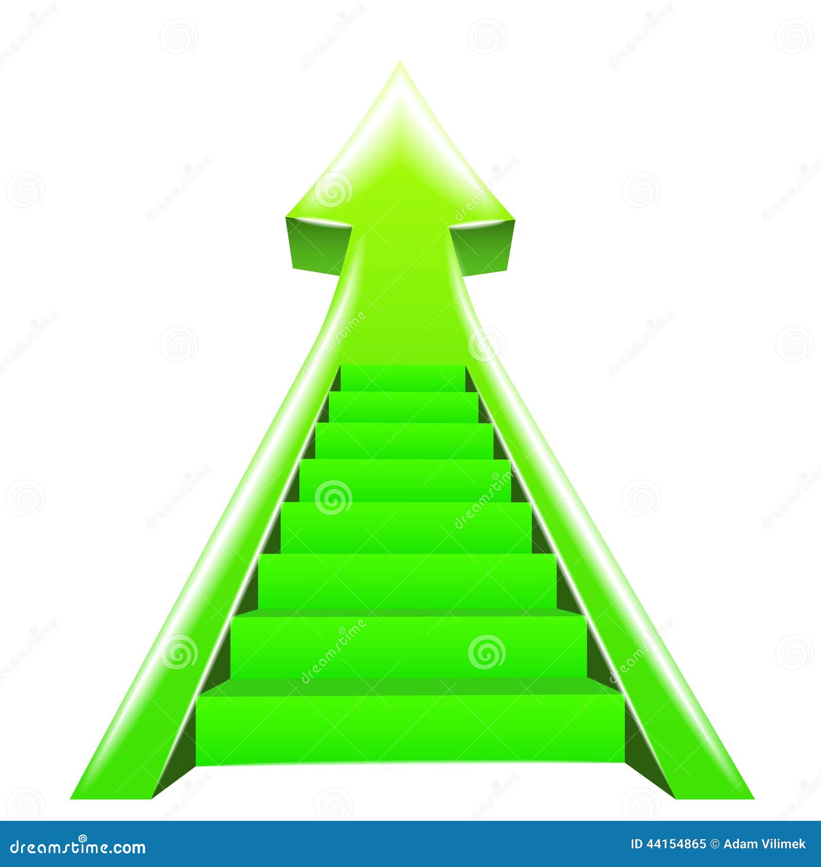 Green Arrow Up with Staircase Steps Stock Vector - Illustration of ...