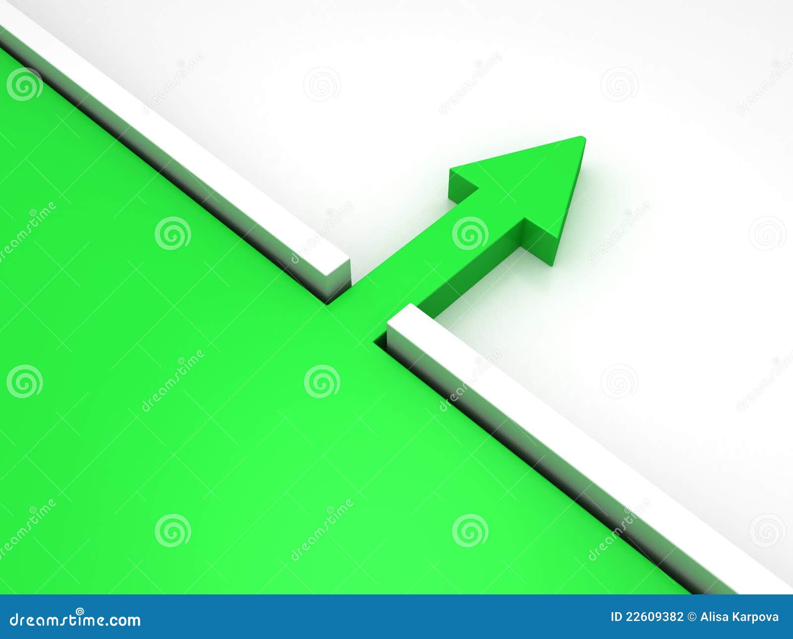 Green Arrow through the Wall Barrier Stock Illustration - Illustration ...