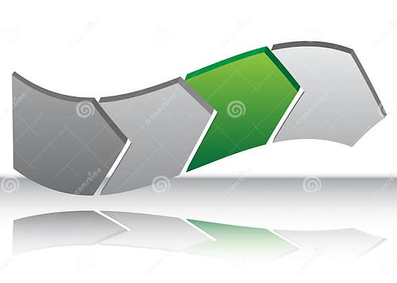 Green Arrow Warp Chart stock vector. Illustration of shadow - 14870066