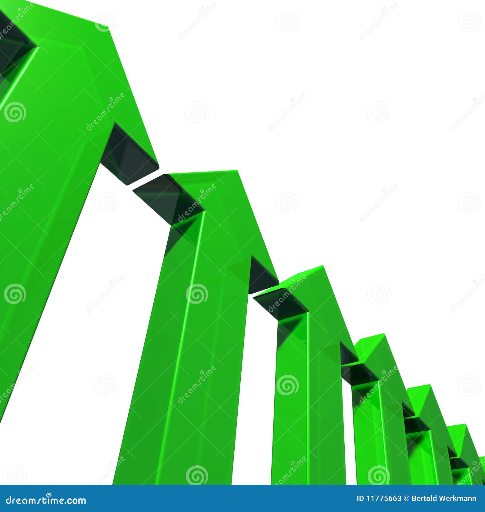 Green 3D Arrows. Rotation Circle Arrow Looping. Three Eco Arrows In A ...