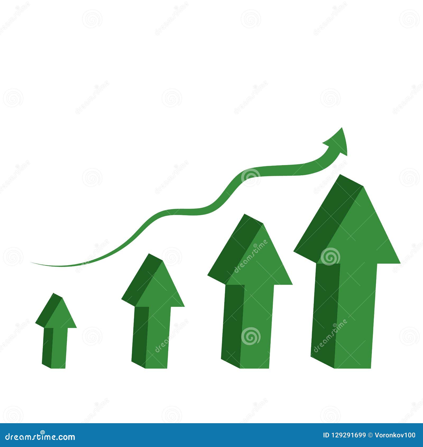 Green Arrows 3d Top. a Symbol of the Dynamics of Financial Success ...