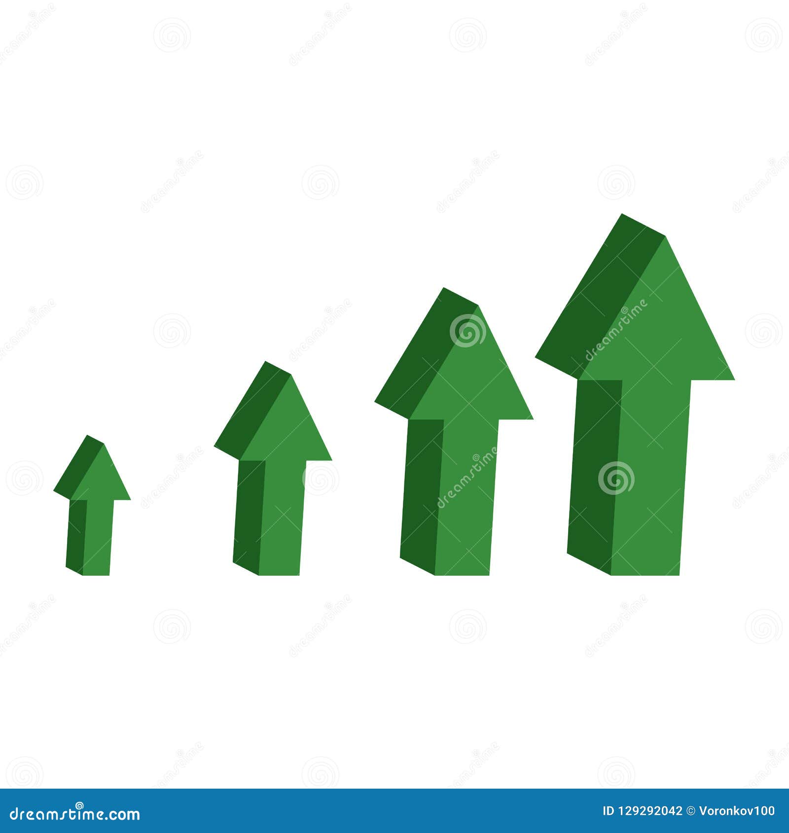 Green Arrows 3d Top. a Symbol of the Dynamics of Financial Success ...