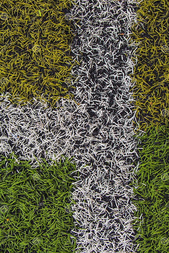 Green Artificial Turf Pattern with a Line Stock Image - Image of play ...