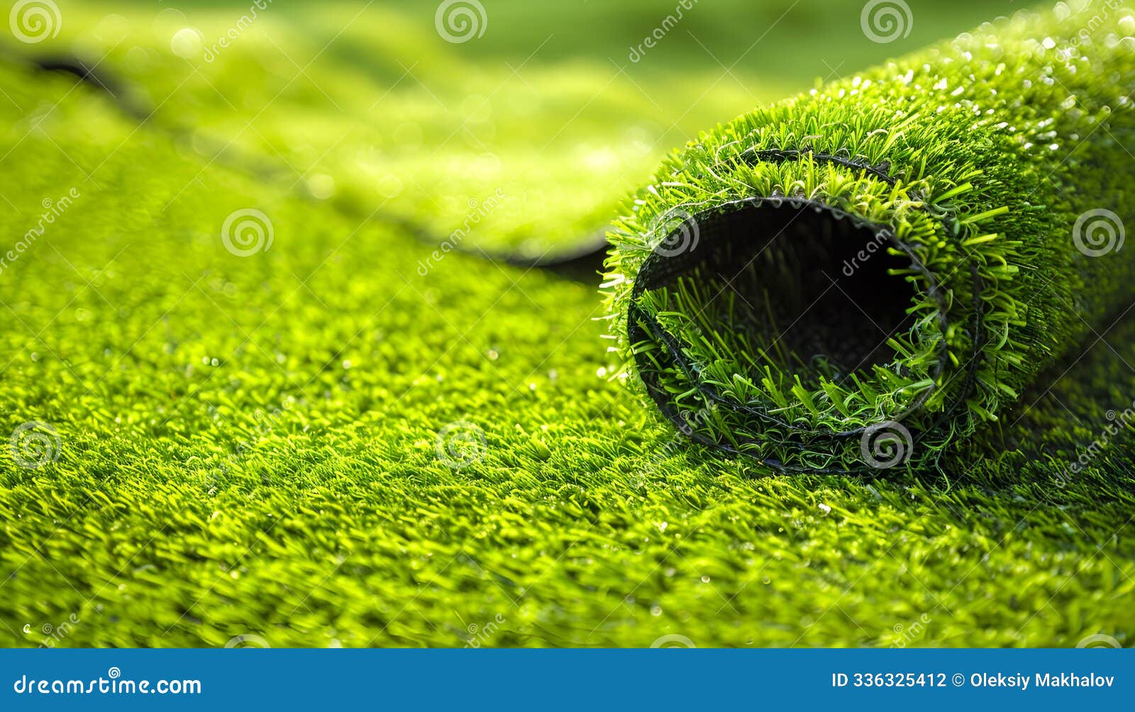 Green Artificial Turf Rolled. Probes Examples of Artificial Turf, Floor ...