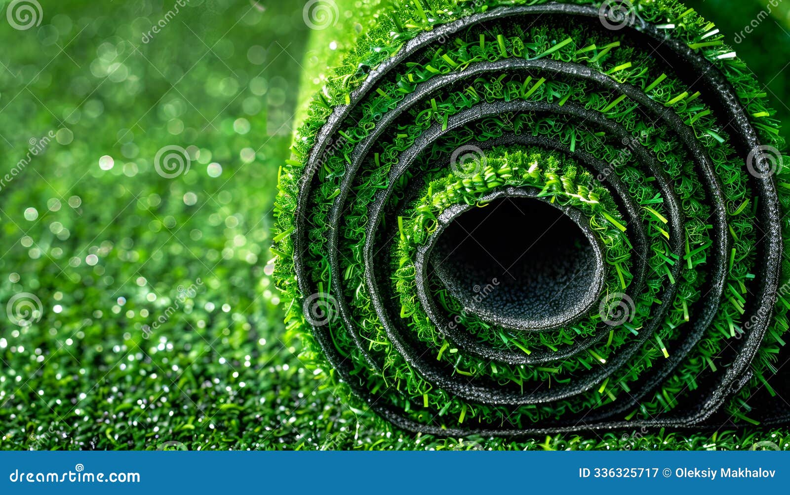 Green Artificial Turf Rolled. Probes Examples of Artificial Turf, Floor ...