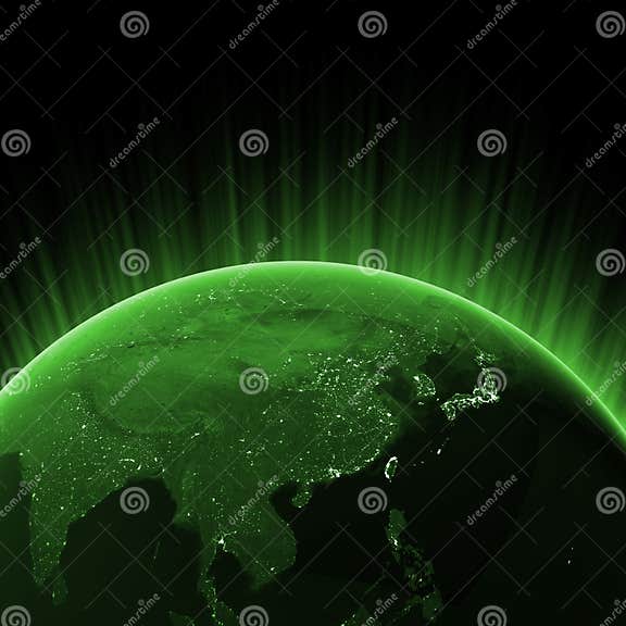 Green Asia stock illustration. Illustration of city, lights - 18340092