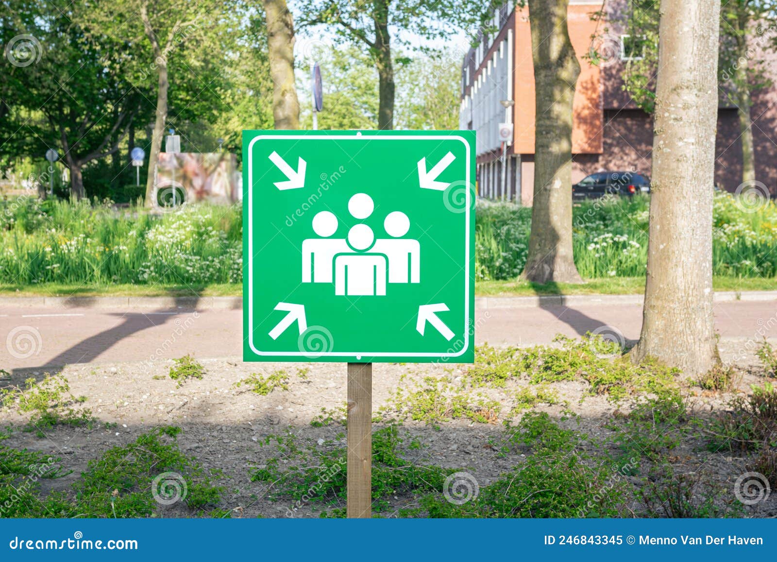 Emergency Assembly Point Sign In The Park Stock Photography ... Emergency Assembly Point Sign In The Park Stock Photography ...