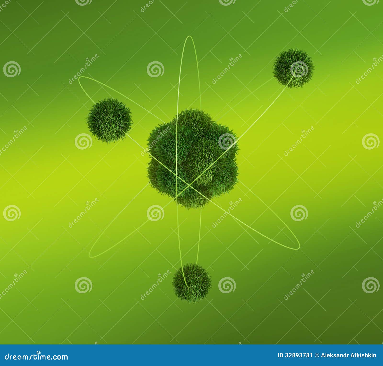 Green Atom concept stock illustration. Illustration of core - 32893781