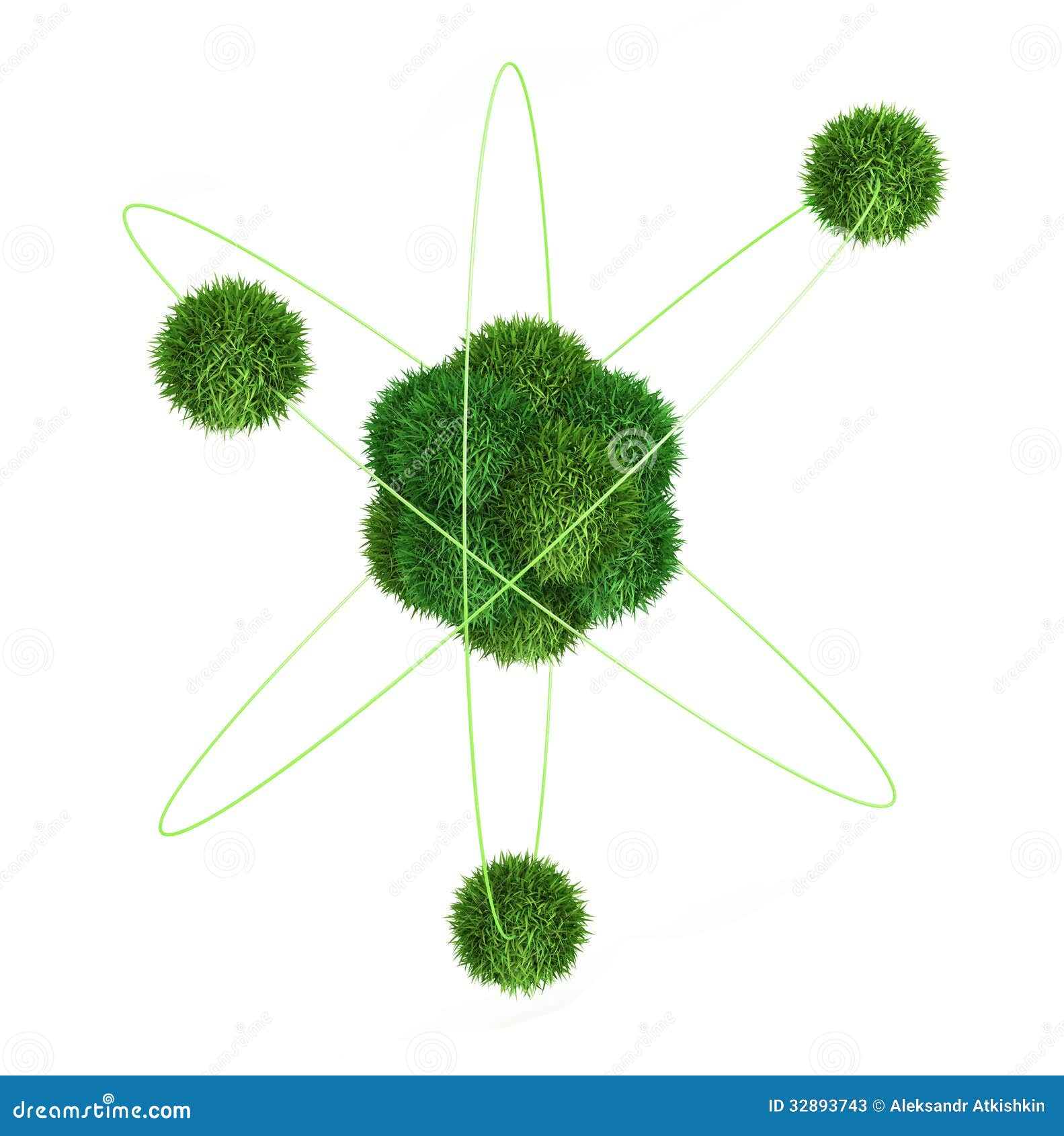 Green Atom concept stock illustration. Illustration of proton - 32893743