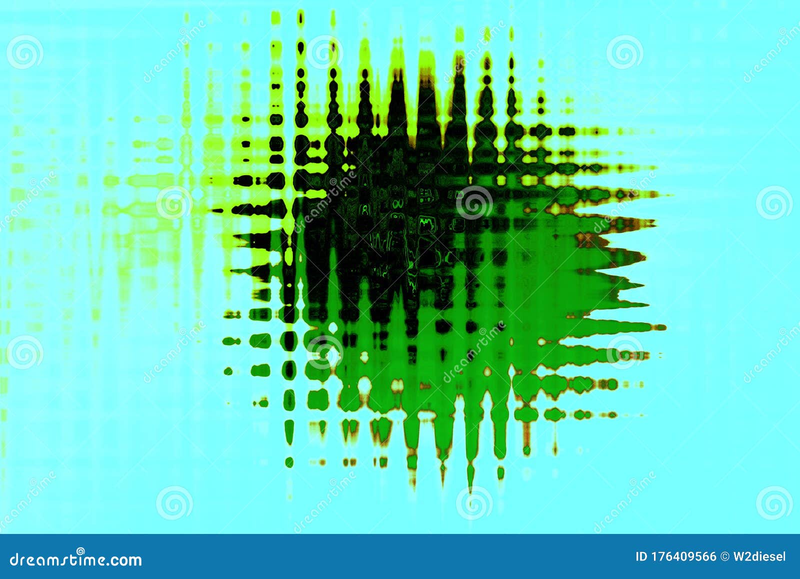 Green Atom 3d Abstract Design Stock Illustration - Illustration of blue ...