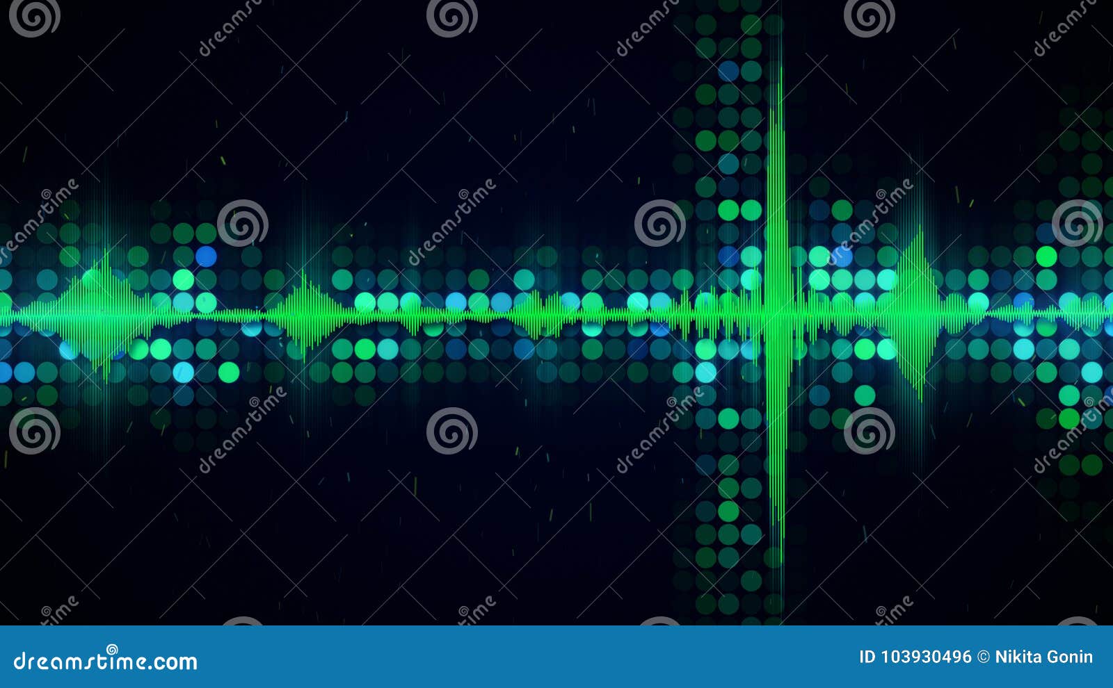 Green Audio Waveform Equalizer Abstract Techno Background Stock ...