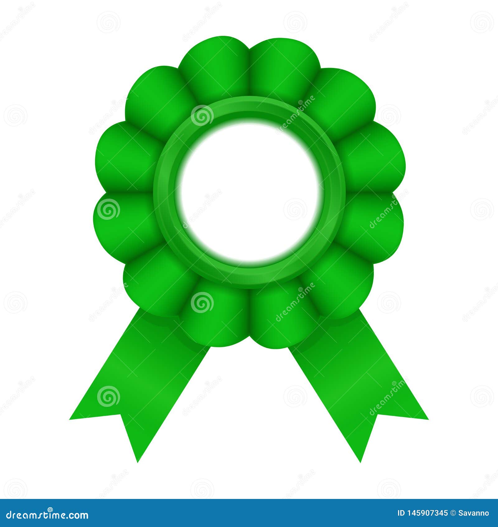 Green Award Banner With Golden Frame And Ribbon On Transparent ...