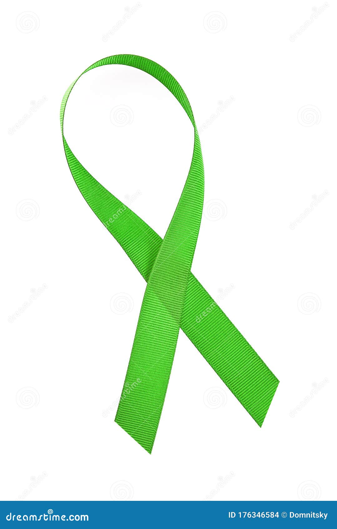 Green Awareness Ribbon Isolated on White Background Stock Photo - Image ...