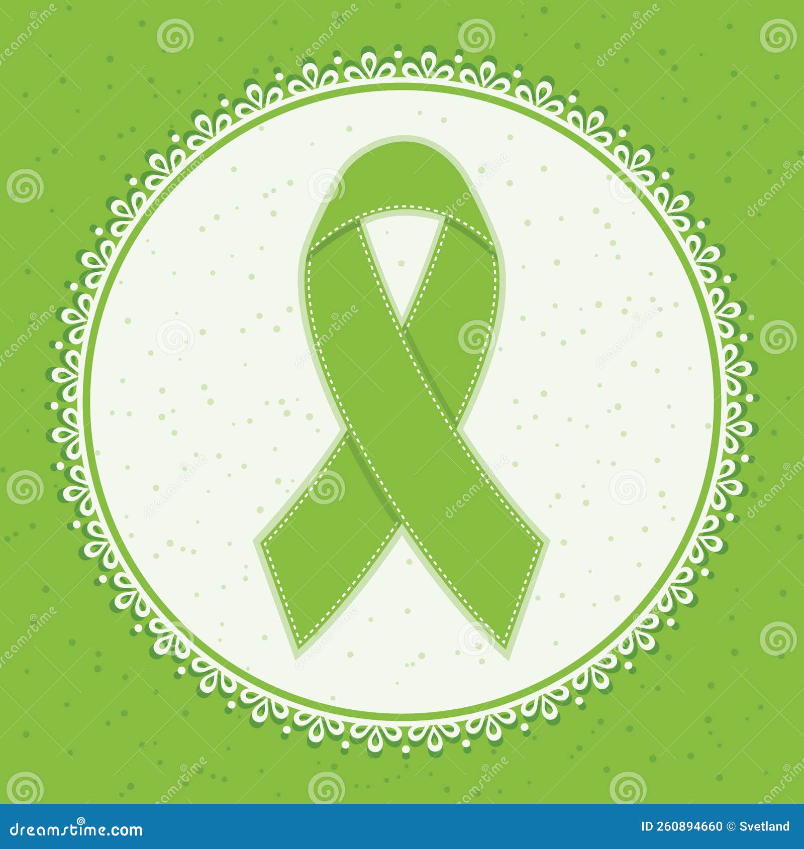 Green Awareness Ribbon. Vector Background. Stock Vector - Illustration ...